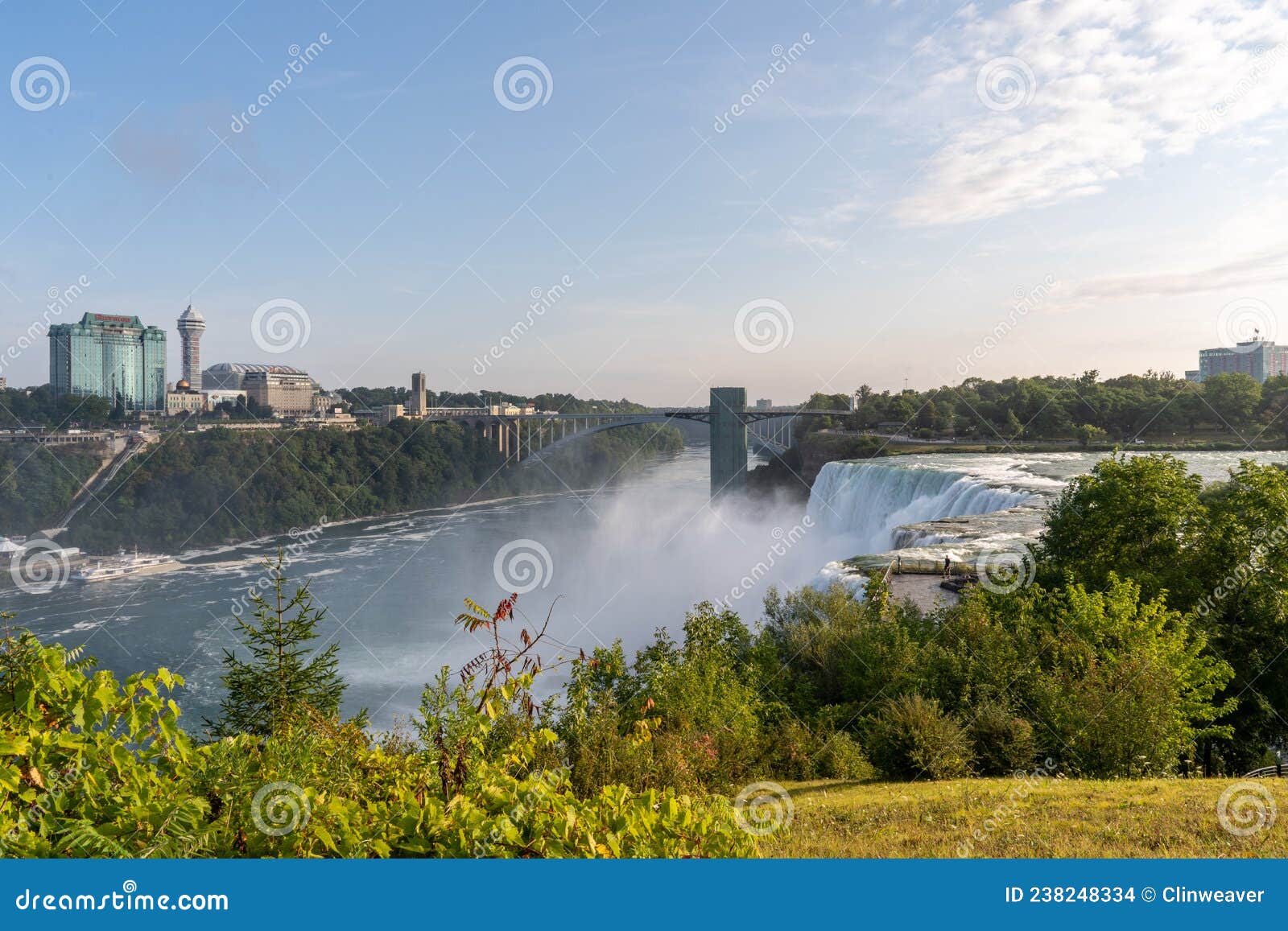 Niagara Falls and Peace Bridge Stock Photo - Image of ontario ...