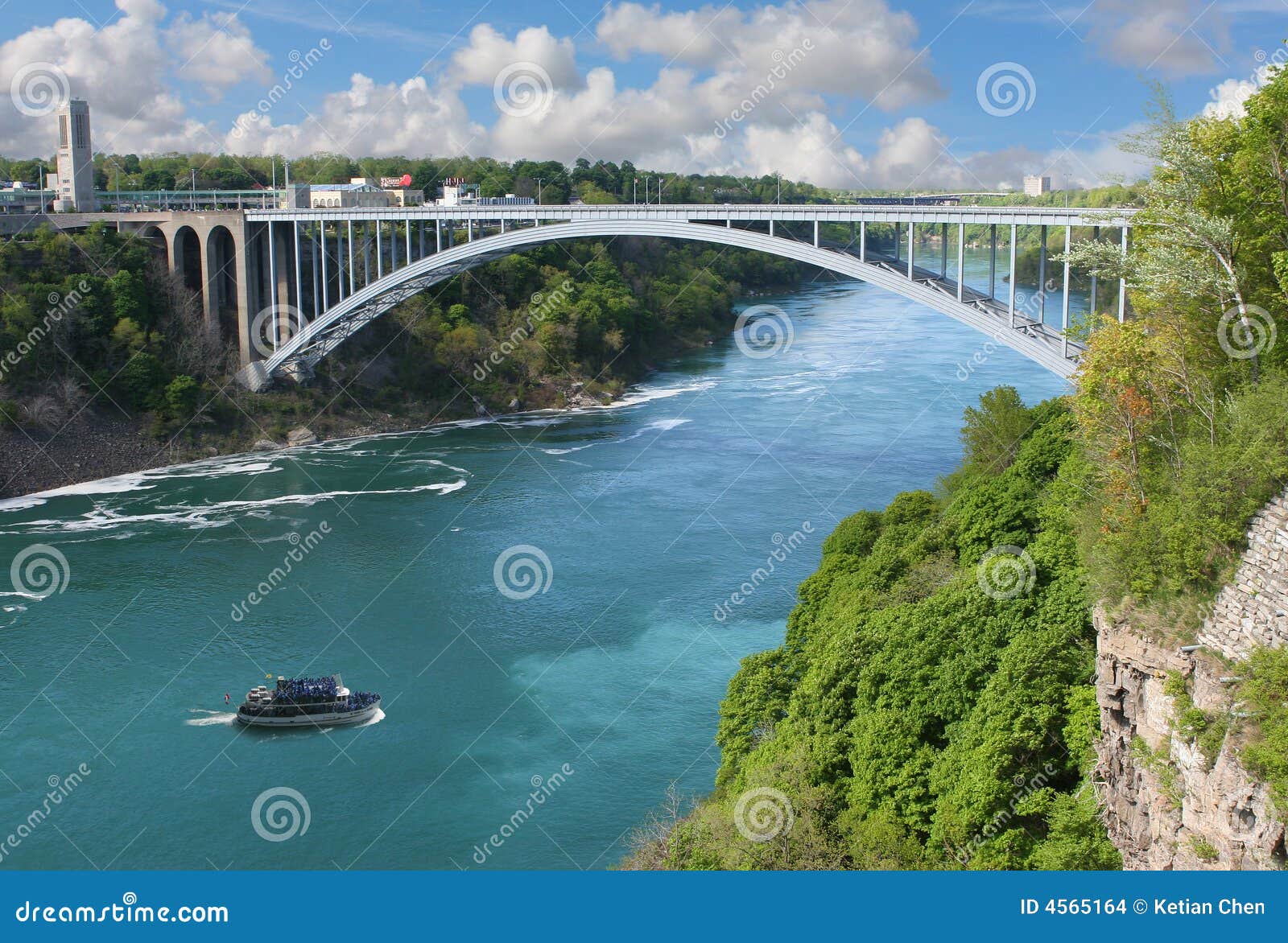 Niagara Falls - Rainbow Bridge Stock Photo - Image of boat, travel: 4565164