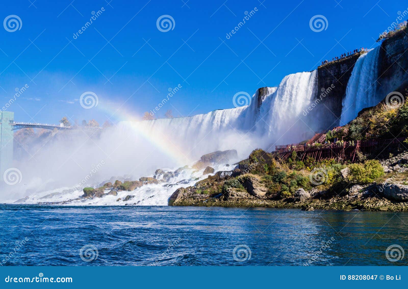 Niagara Falls with Rainbow stock image. Image of morning - 88208047