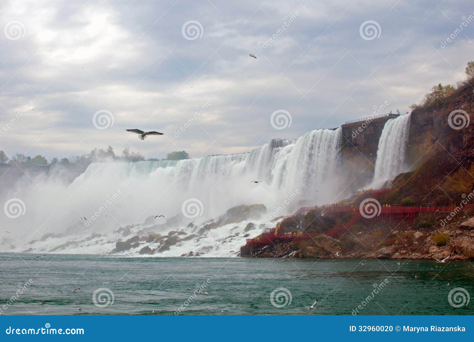 Niagara Falls side view stock photo. Image of attraction - 32960020