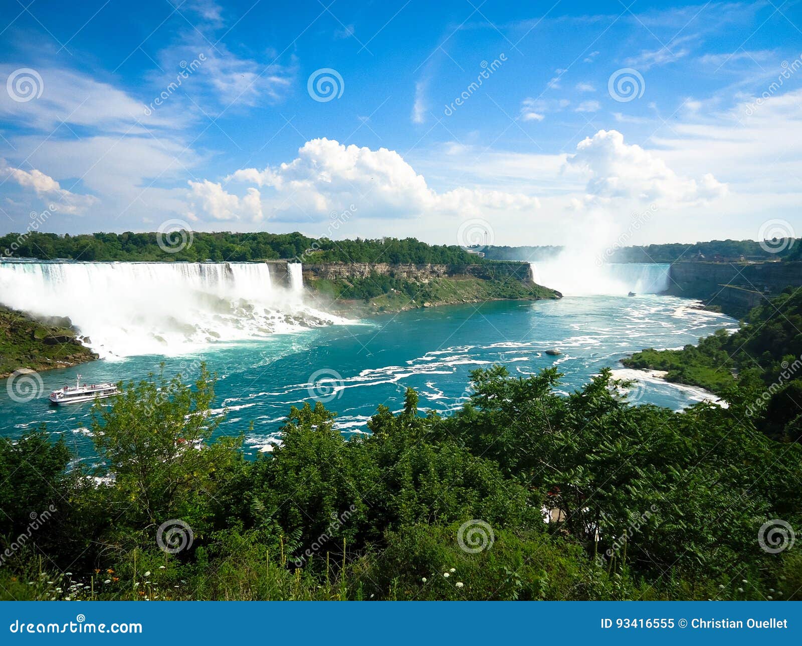 Niagara Falls, View from Canada with a Beautiful Blue Sky Stock Image ...