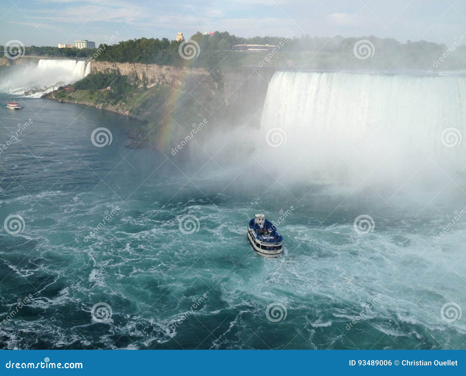 Niagara Falls, View from Canada with a Beautiful Blue Sky Stock Photo ...