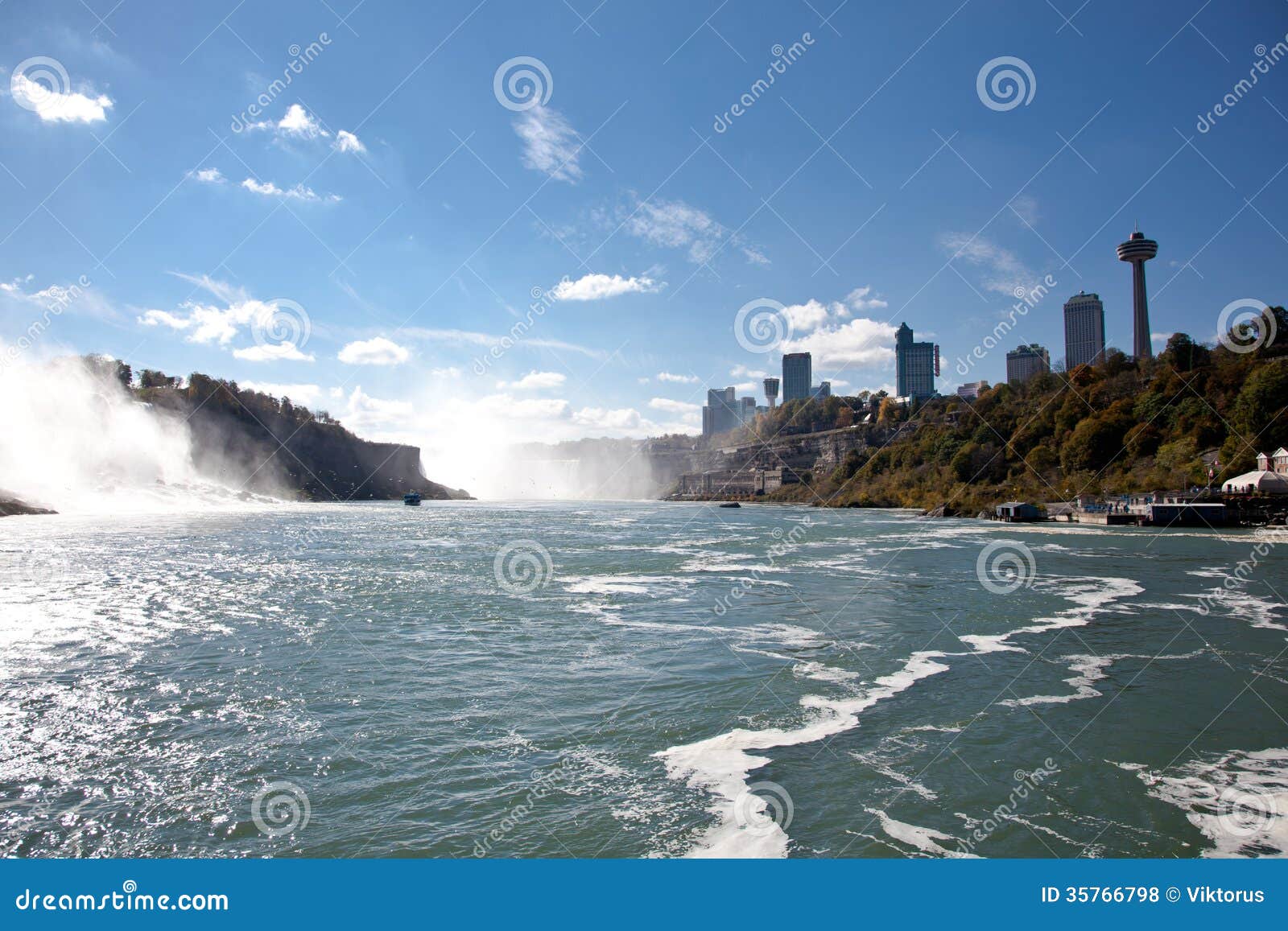 Niagara Falls View from Niagara River Gorge Stock Photo - Image of ...