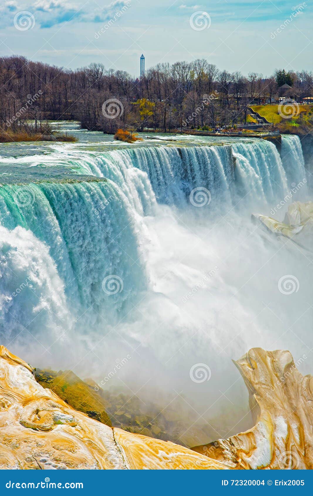 Niagara Falls Viewed from an American Side in Spring Stock Photo ...
