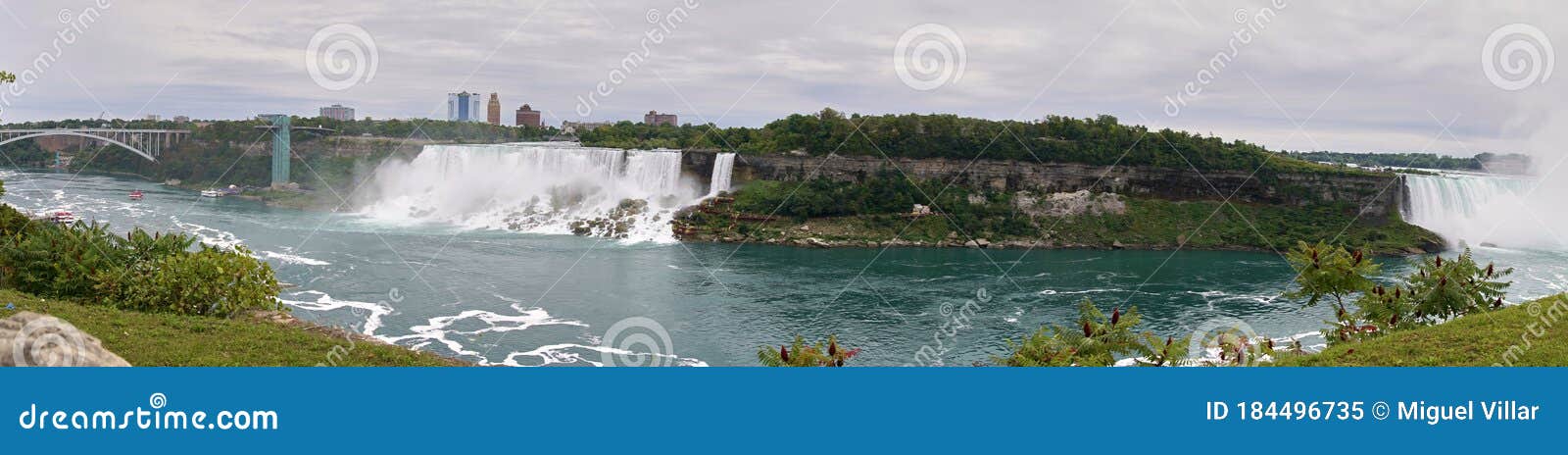 Niagara Falls in Canada Border Stock Image - Image of edge, green ...