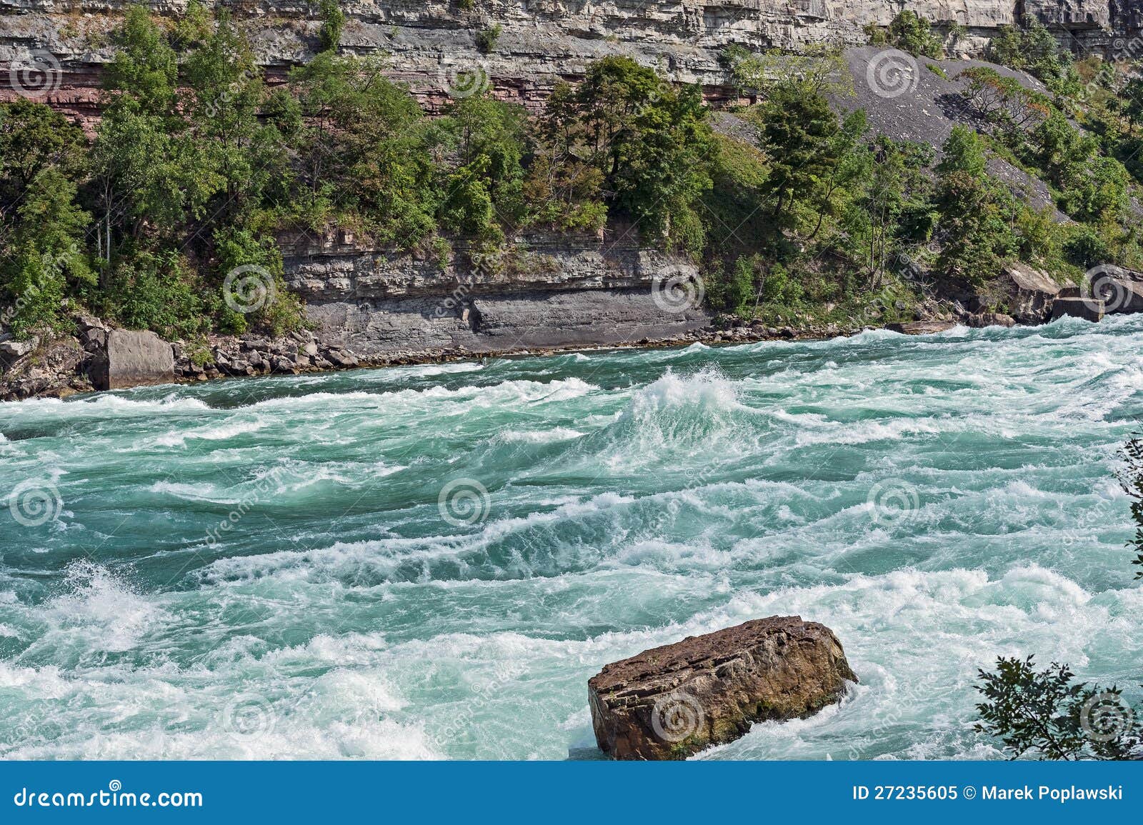 Niagara river rapids. stock image. Image of boulder, water - 27235605