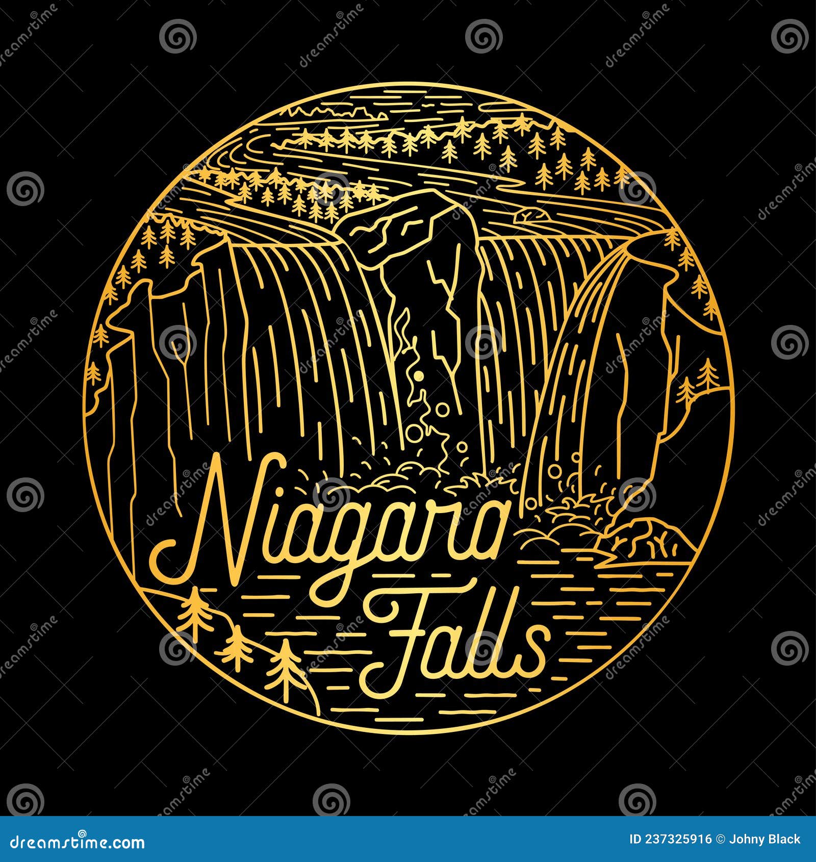 Niagara Falls Vector Design Template. Stock Vector - Illustration of ...