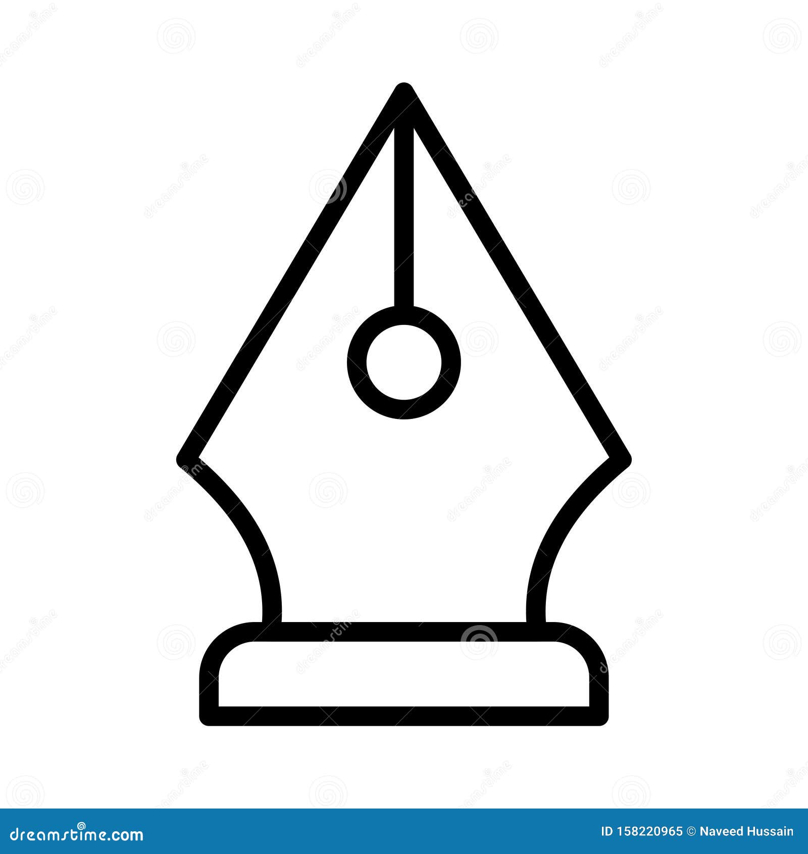 Nib thin line vector icon stock vector. Illustration of classic - 158220965