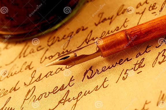 Nib Pen and Inkwell stock image. Image of births, historical - 2029273