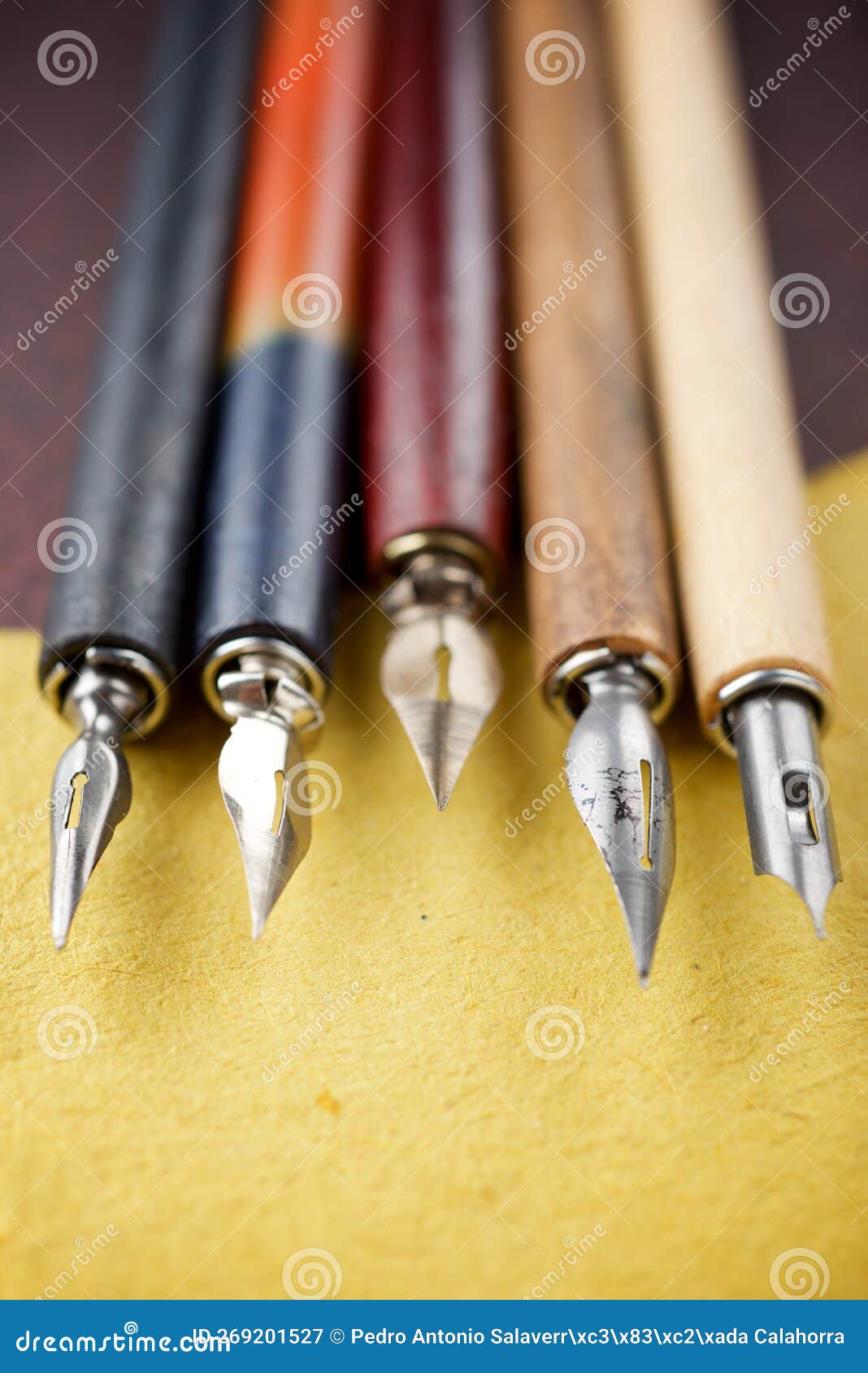Nib pens close up stock image. Image of focus, calligraphy - 269201527