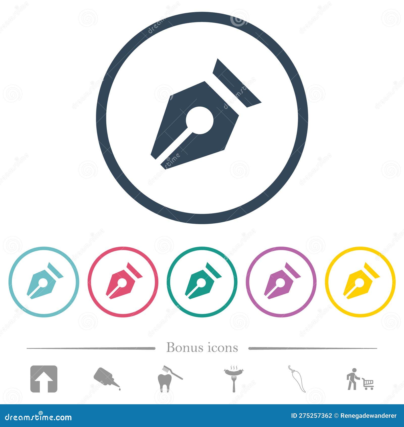 Push Pin Outline Flat Color Icons in Round Outlines Stock Vector ...