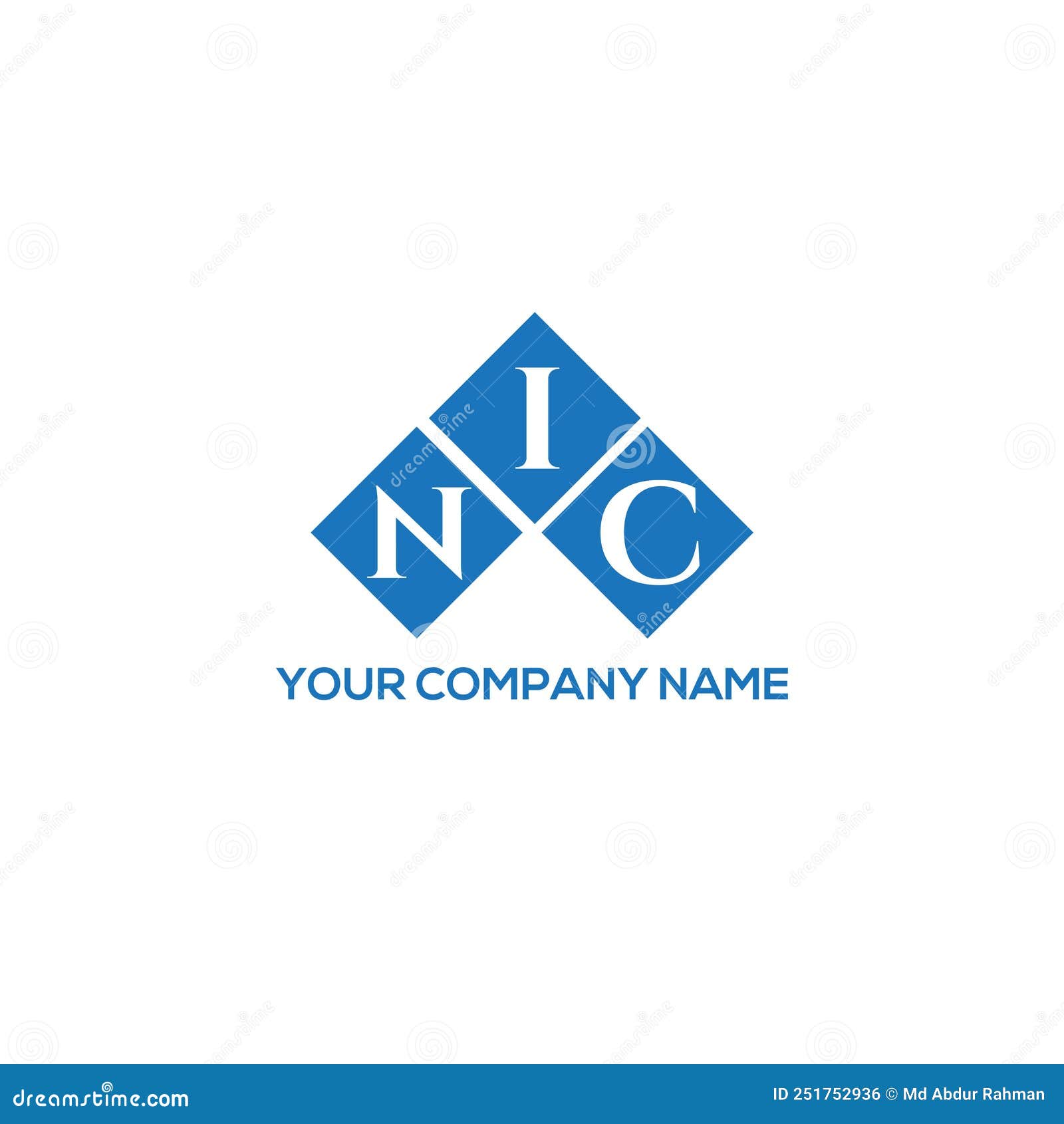 NIC Letter Logo Design on WHITE Background. NIC Creative Initials ...