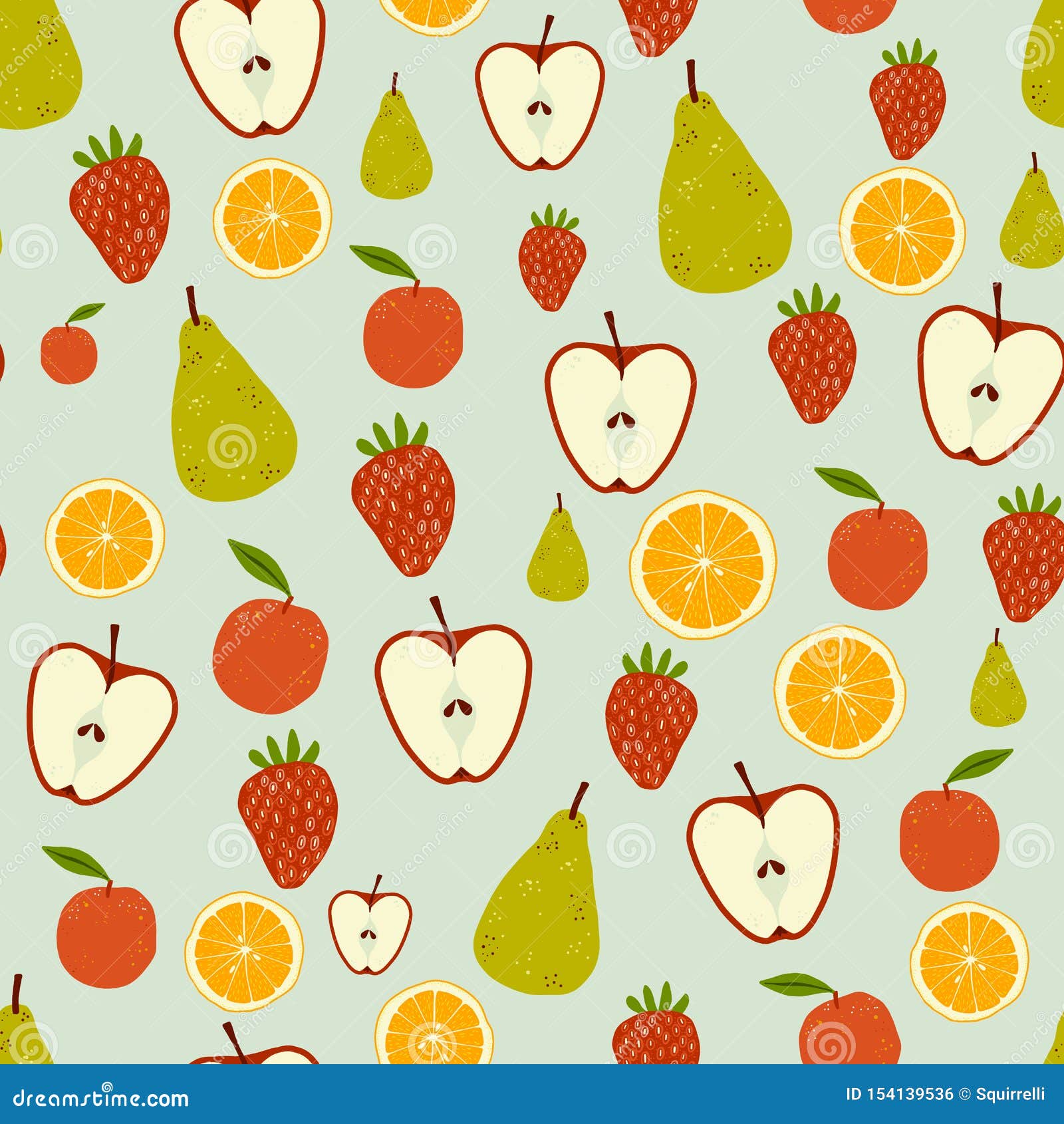 Fresh Fruit Seamless Repeating Tossed Pattern Stock Vector ...