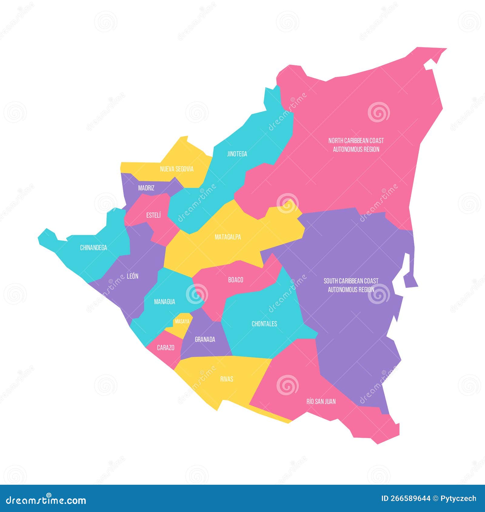 Nicaragua Political Map of Administrative Divisions Stock Vector ... Nicaragua Political Map of Administrative Divisions Stock Vector ...
