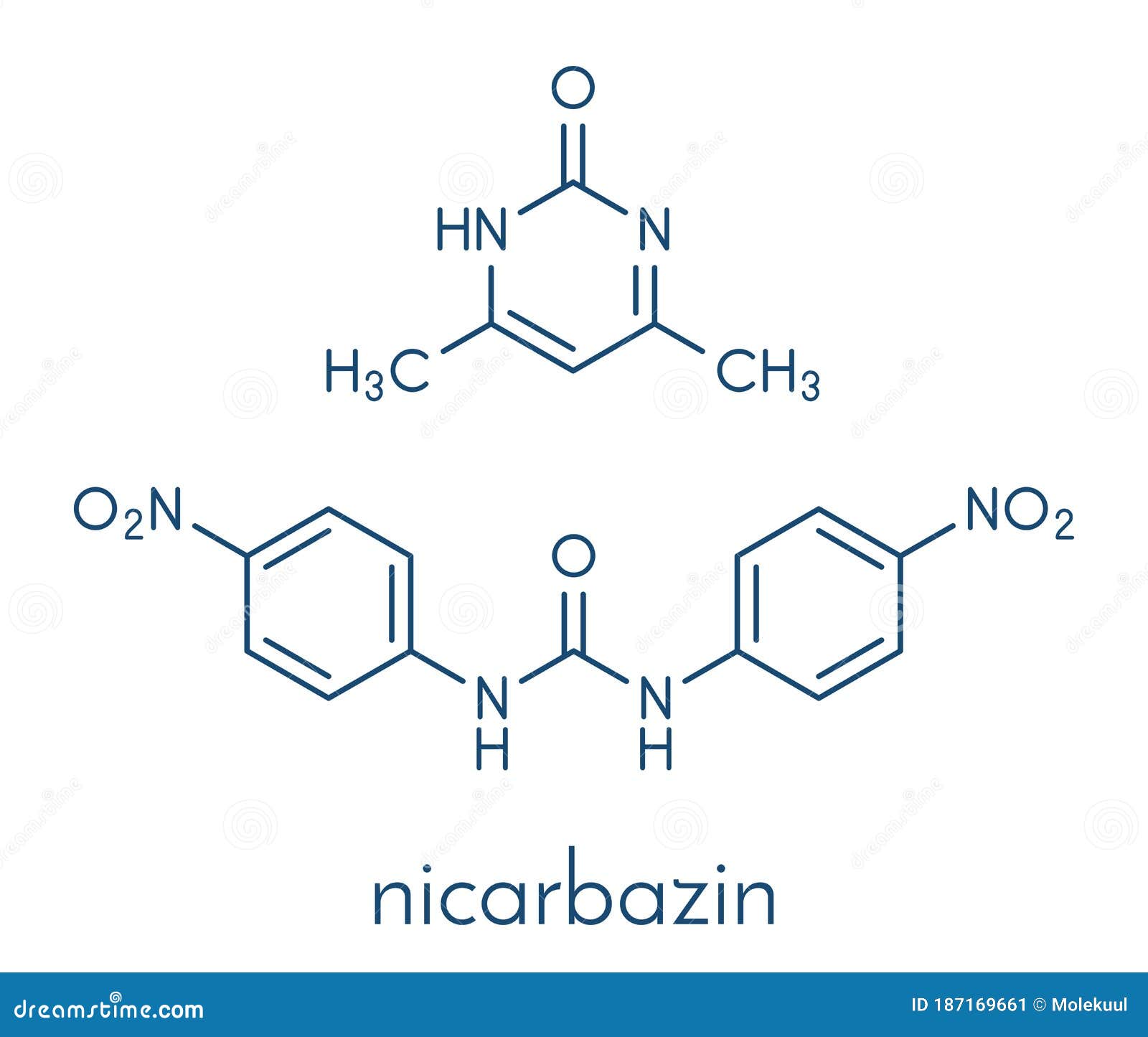 Nicarbazine Coccidiostat Mixture. Skeletal Formula. Chemical Structure ...