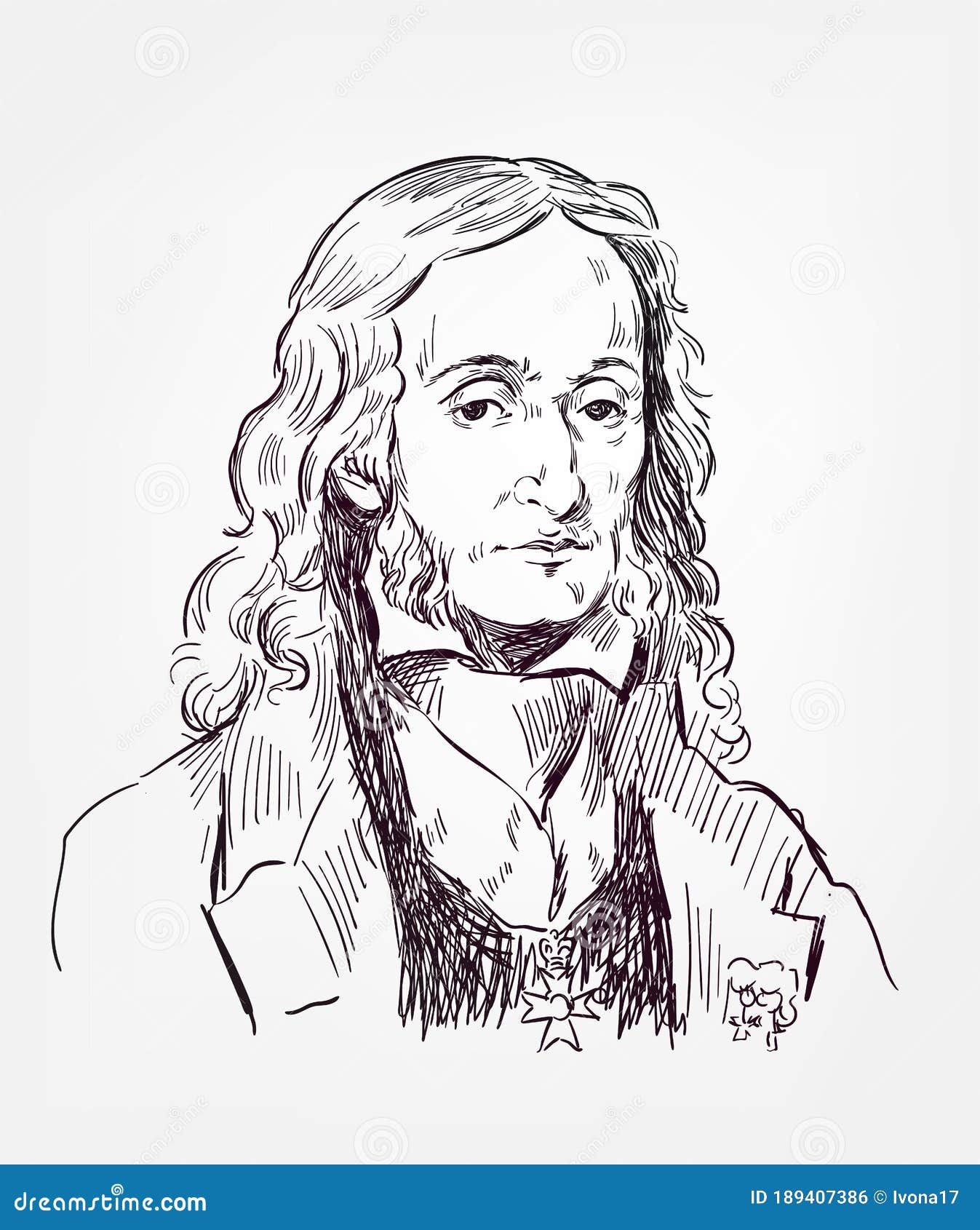 Niccolo Paganini Vector Sketch Portrait Illustration Editorial Photo ...