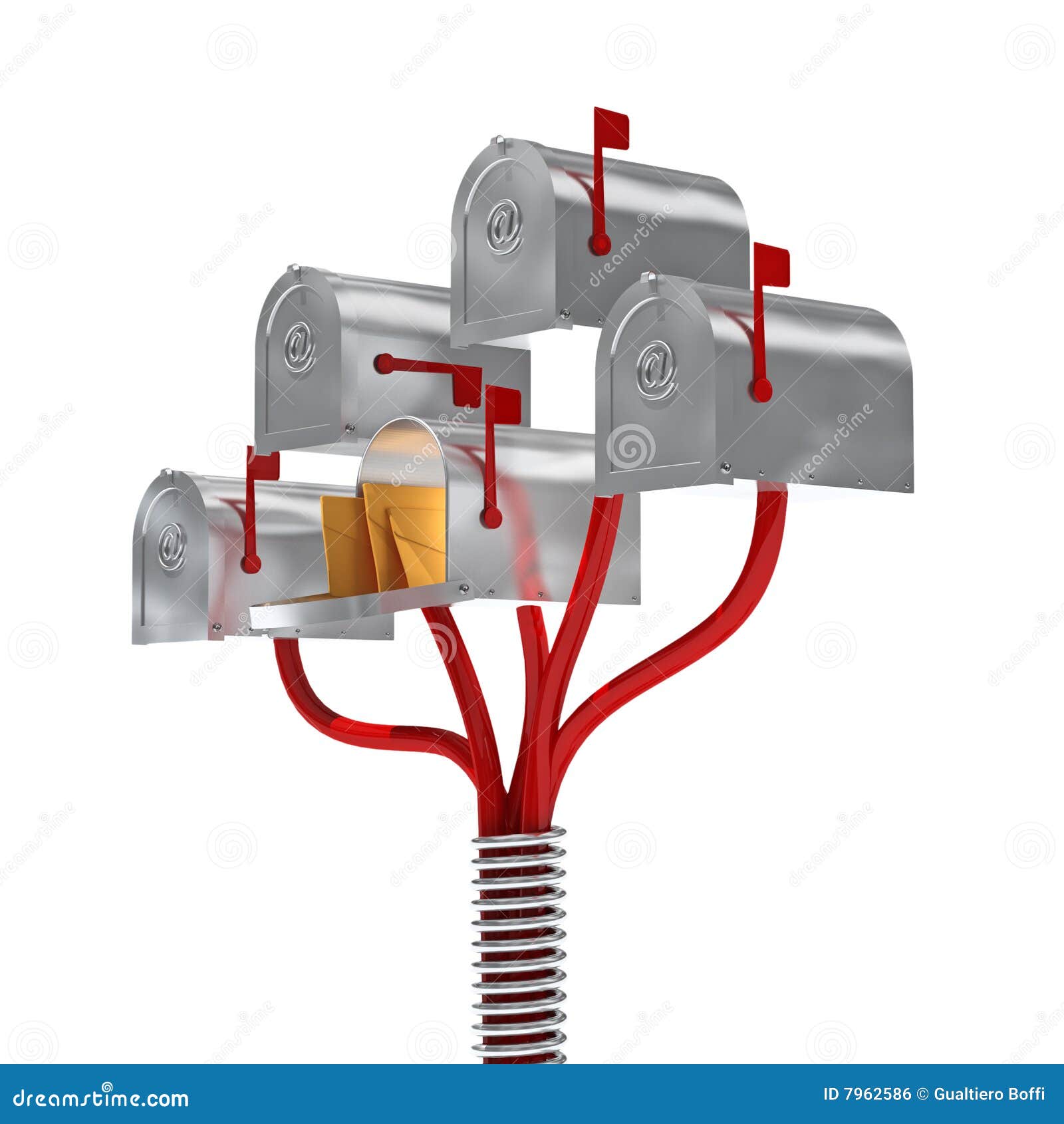 Nice 3d Mailbox Email Tree Isolated Stock Illustration - Illustration ...