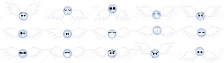 Set of Nice Angel Expressions Isolated Stock Photo - Illustration of ...