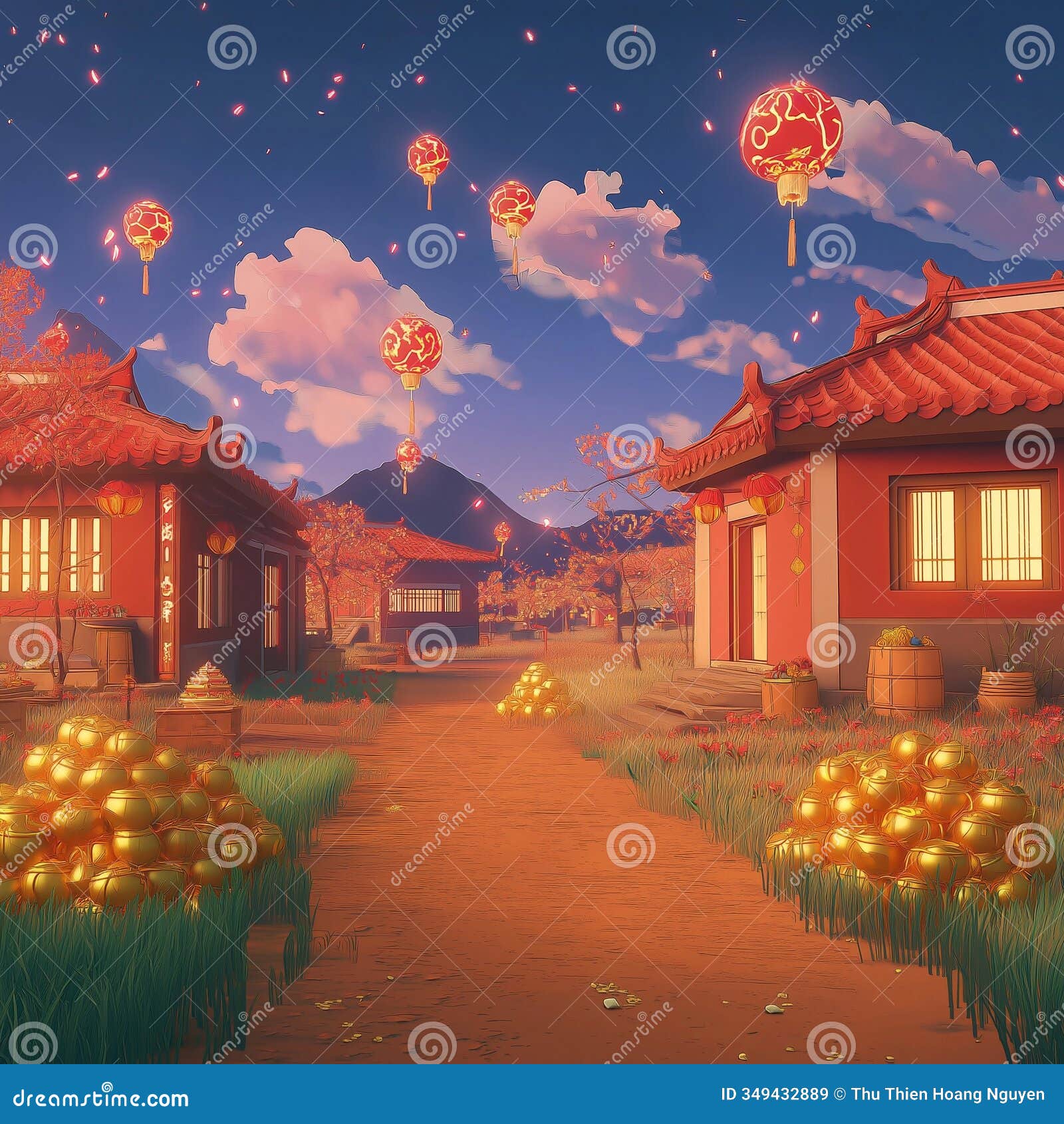 Nice Anime Background for Wallpaper Stock Image - Image of summer ...