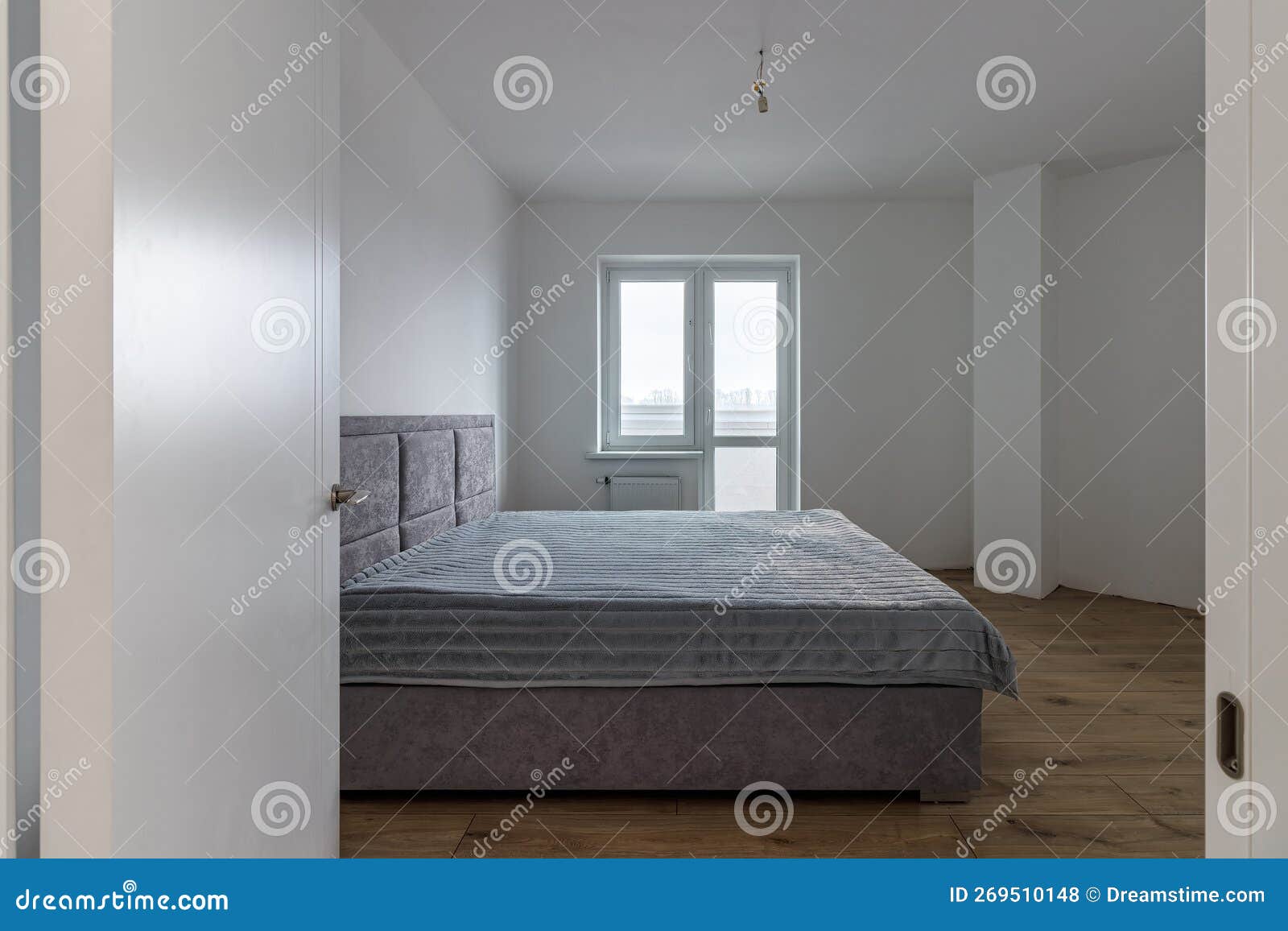 Nice Apartment Refitted, Bedroom with a Double Bed Stock Photo - Image ...