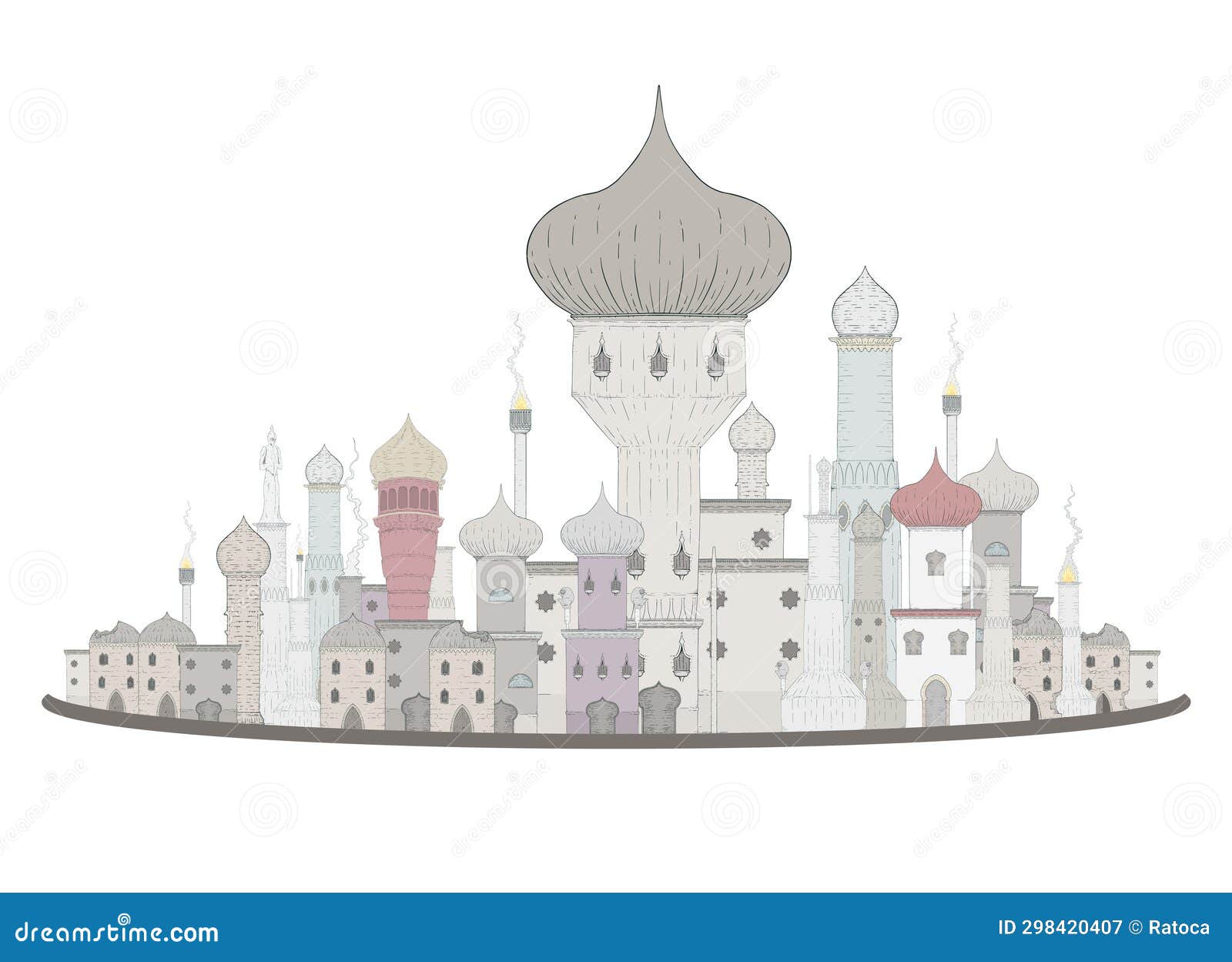 Nice arabian city design stock vector. Illustration of muslim - 298420407