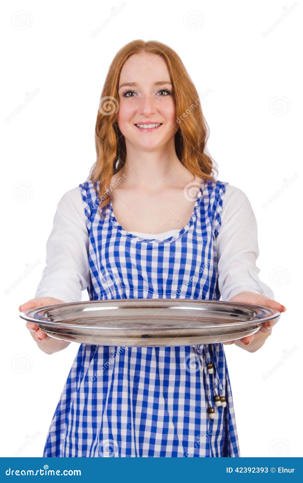 Nice Attractive Waitress Isolated Stock Image - Image of pigtail ...
