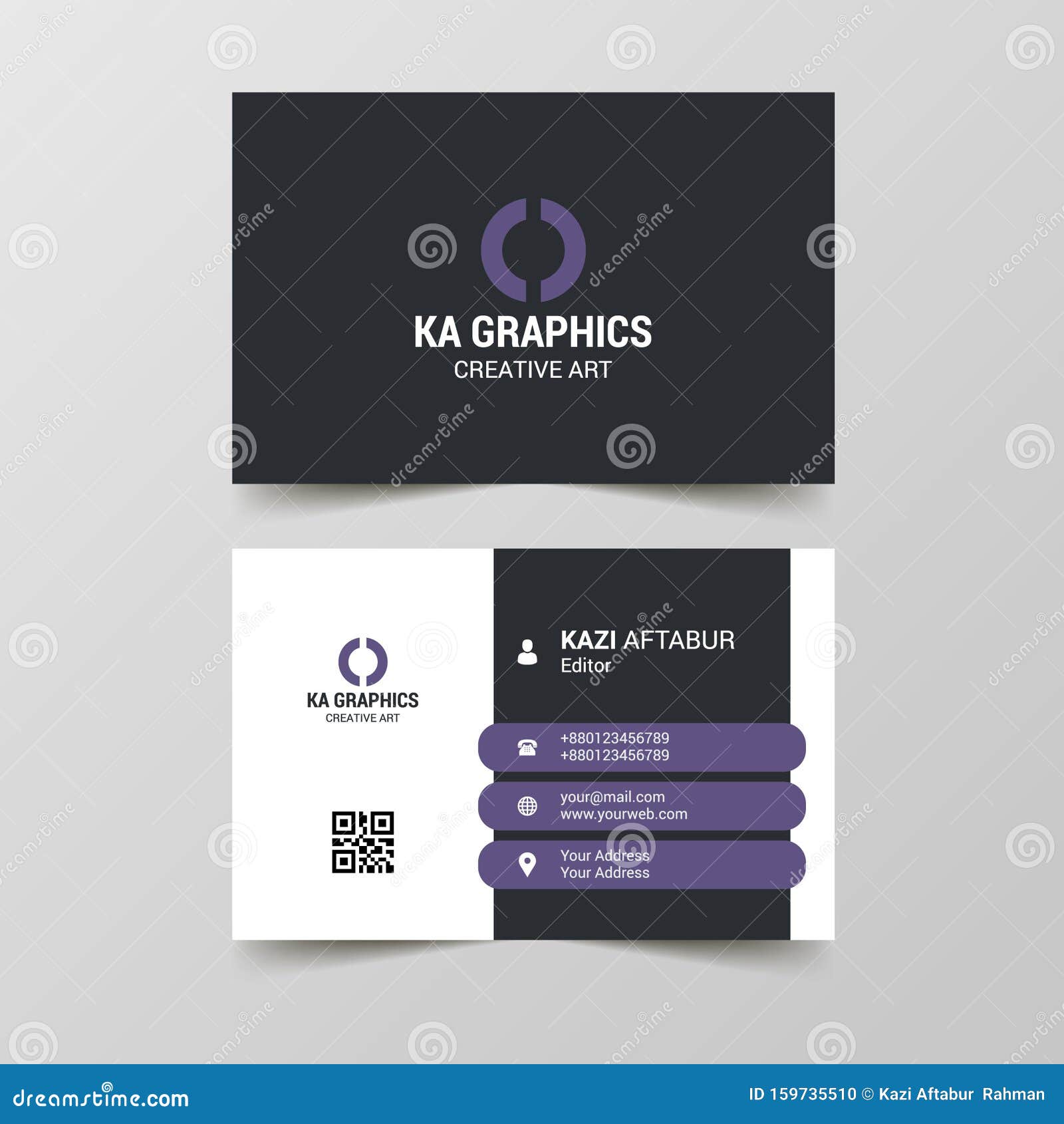 Nice Awesome Business Card Template Editorial Image - Illustration of ...