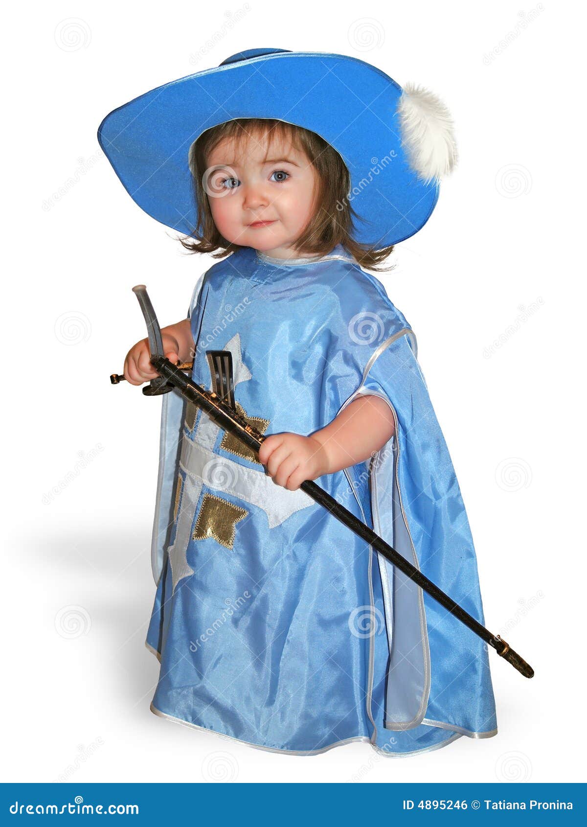 Nice Baby in Blue Musketeer Costume Stock Photo - Image of attractive ...