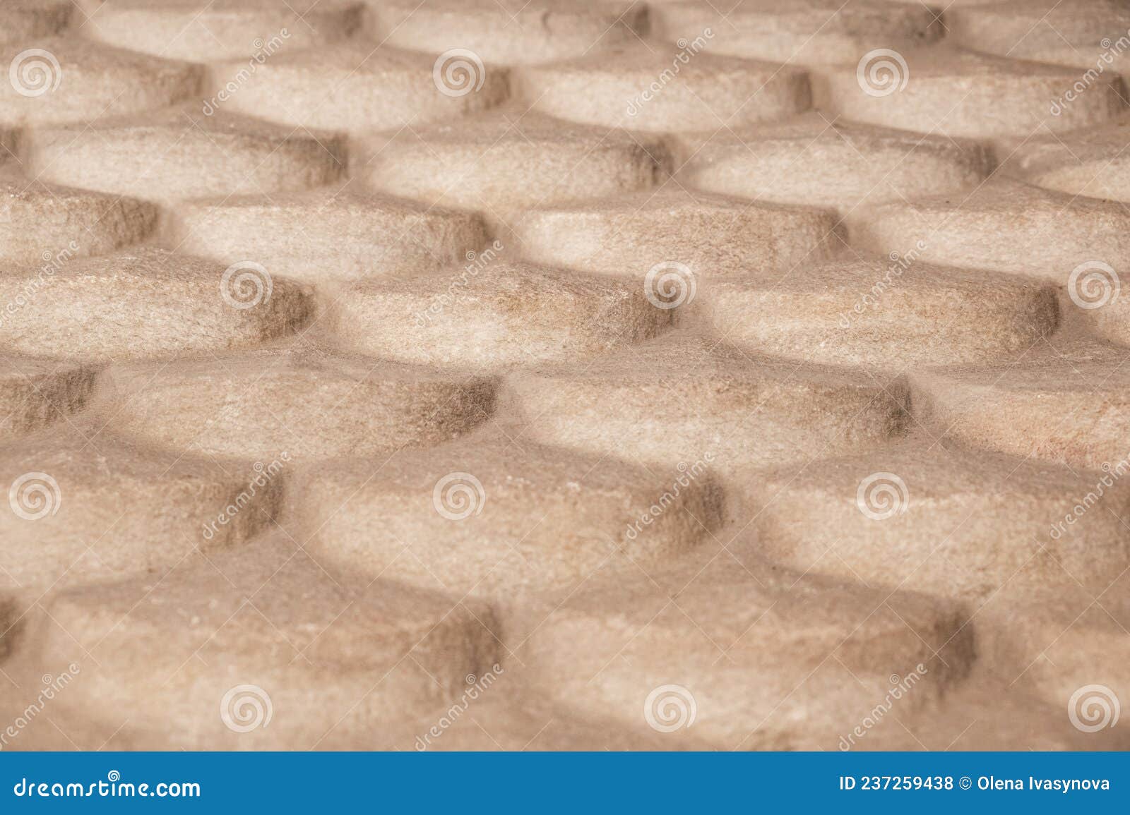 Nice Background of Beige Stone Tiles with Rounded Edges from a Single ...