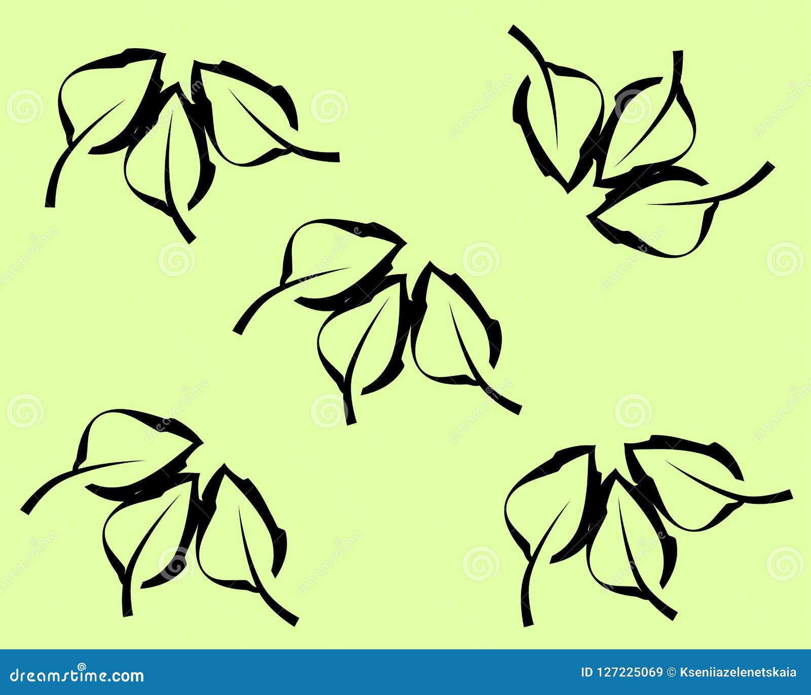 Pattern with Leaves in Pastel Calm Background. Stock Vector ...