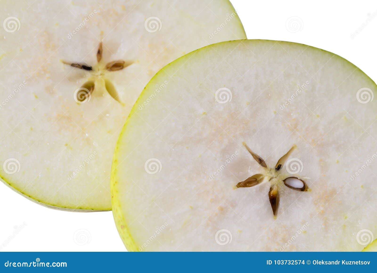 Macro View of Pear Slice. Nice Background of Cut Fresh Pear with Seeds ...