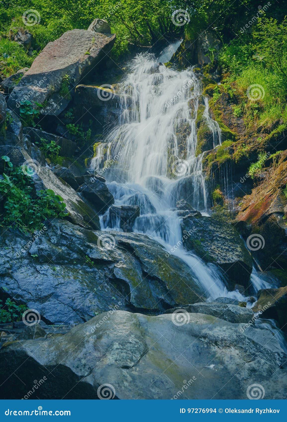 Nice Beautiful Mountain Stream Stock Photo - Image of boulders, middle ...