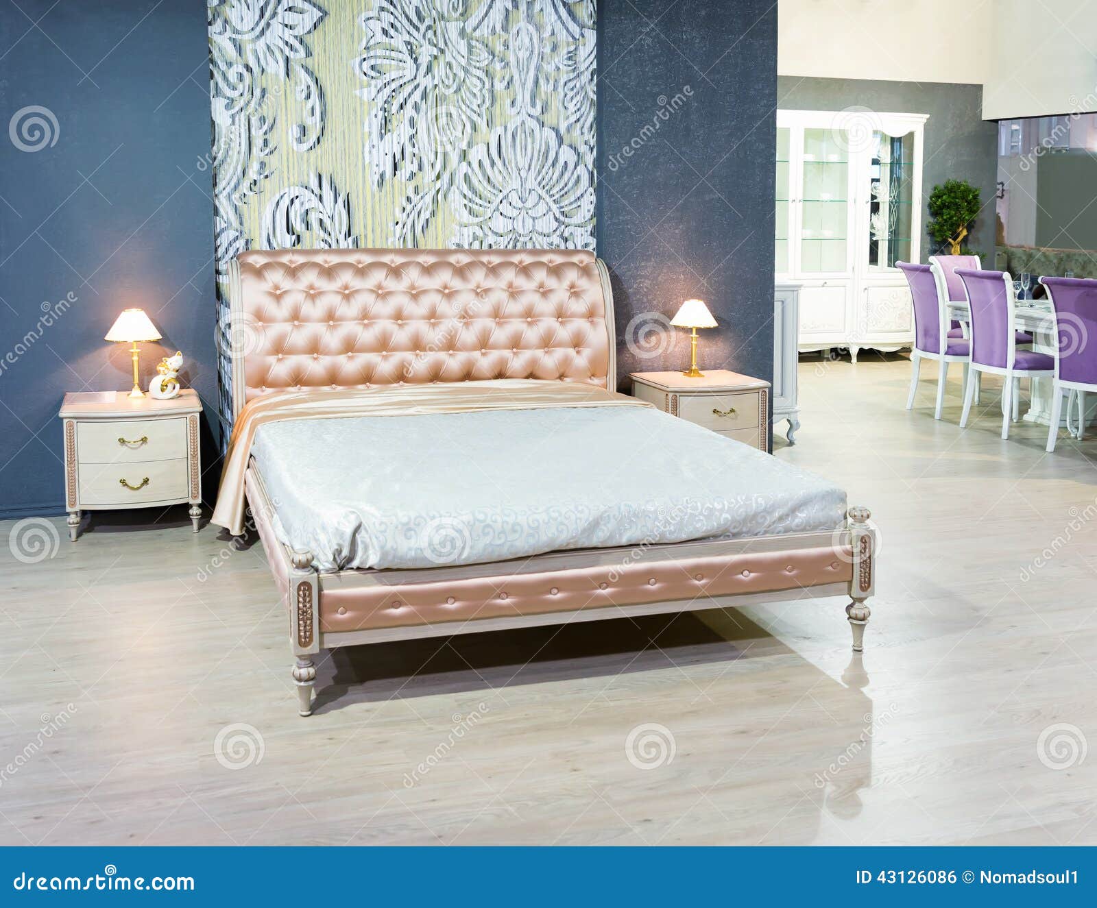 Nice Bed in Typical Contemporary Setting Stock Photo - Image of ...