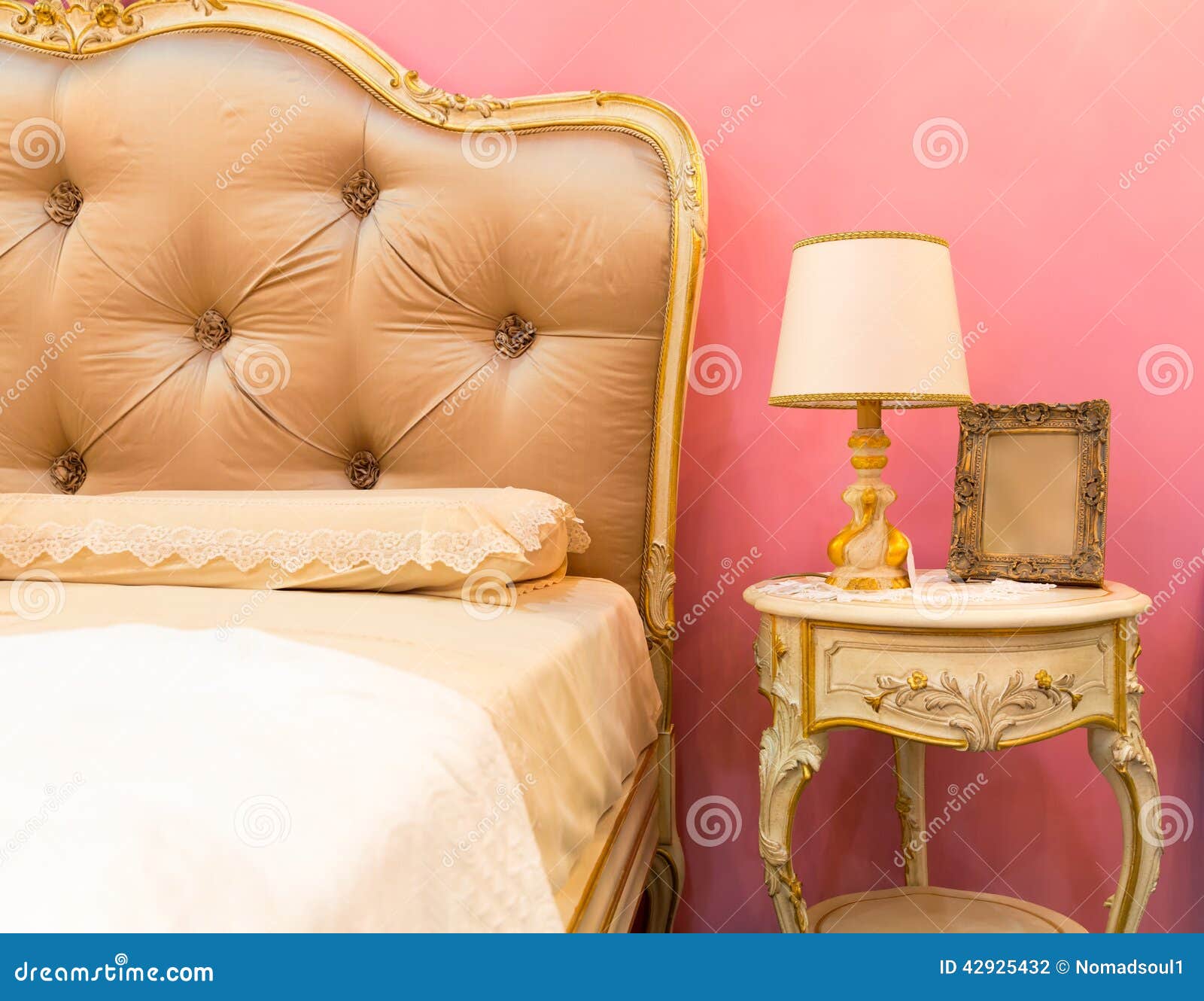 Nice Bed in Typical Contemporary Setting Stock Photo - Image of design ...