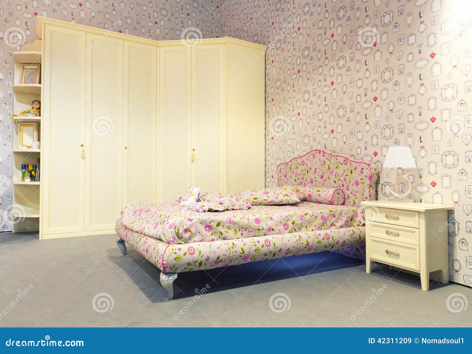 Nice Bed in Typical Contemporary Setting Stock Image - Image of comfort ...