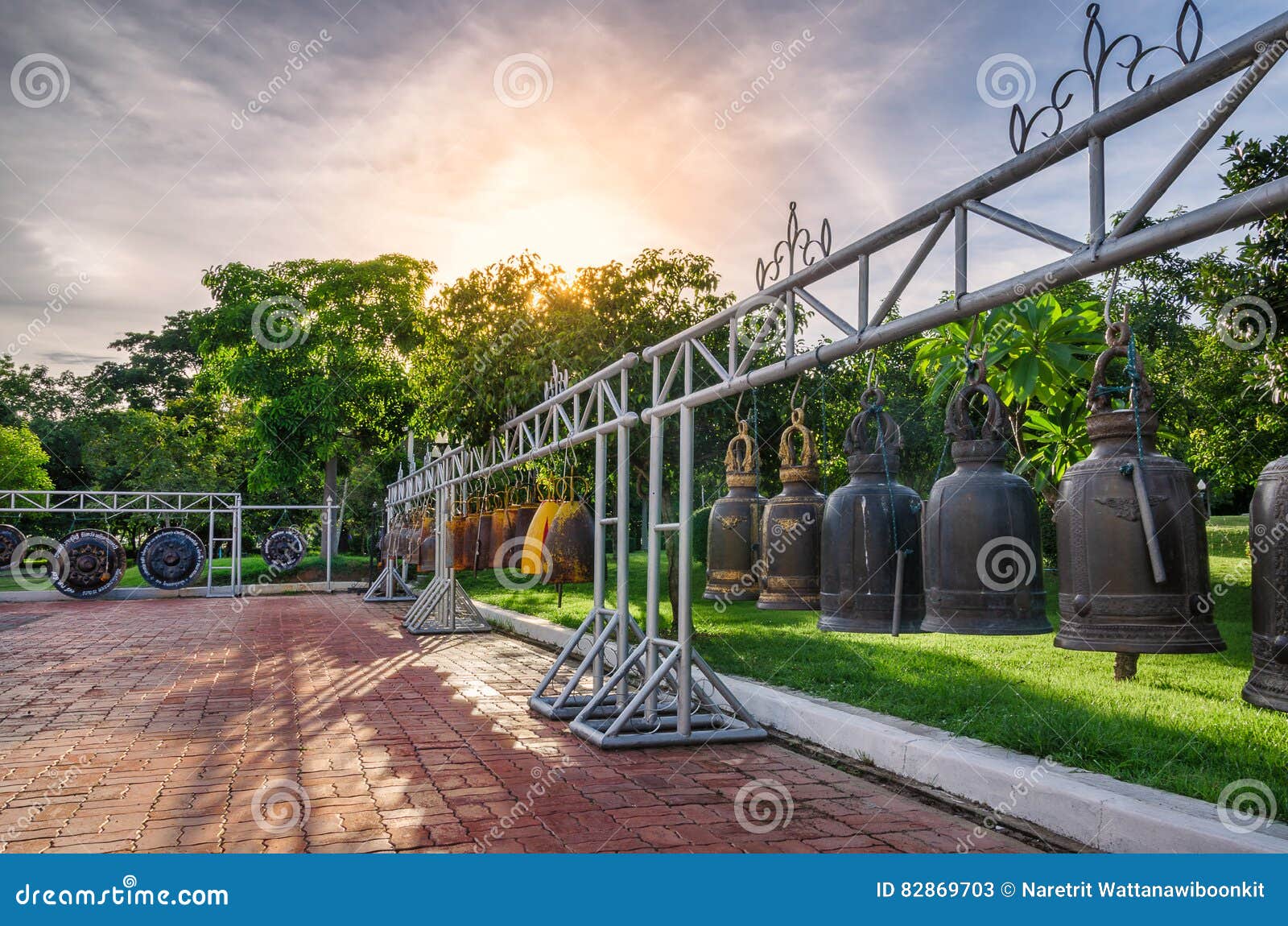 Nice Bells and Sun stock image. Image of hanging, metal - 82869703