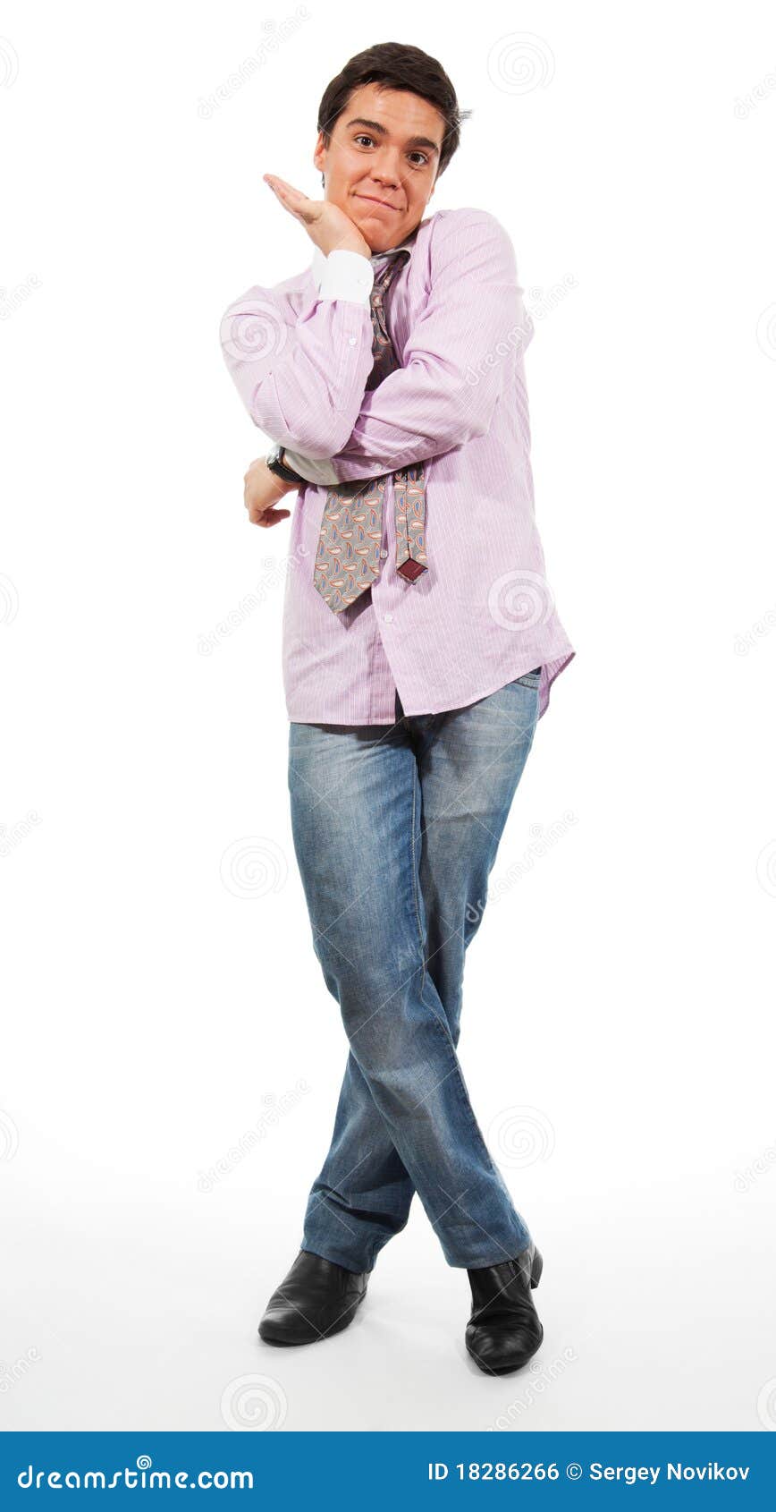 Nice, a Bit Embarrassed Man Stock Photo - Image of handsome, length ...