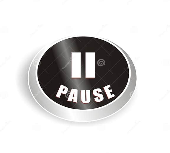 Nice black pause button stock vector. Illustration of white - 4740098