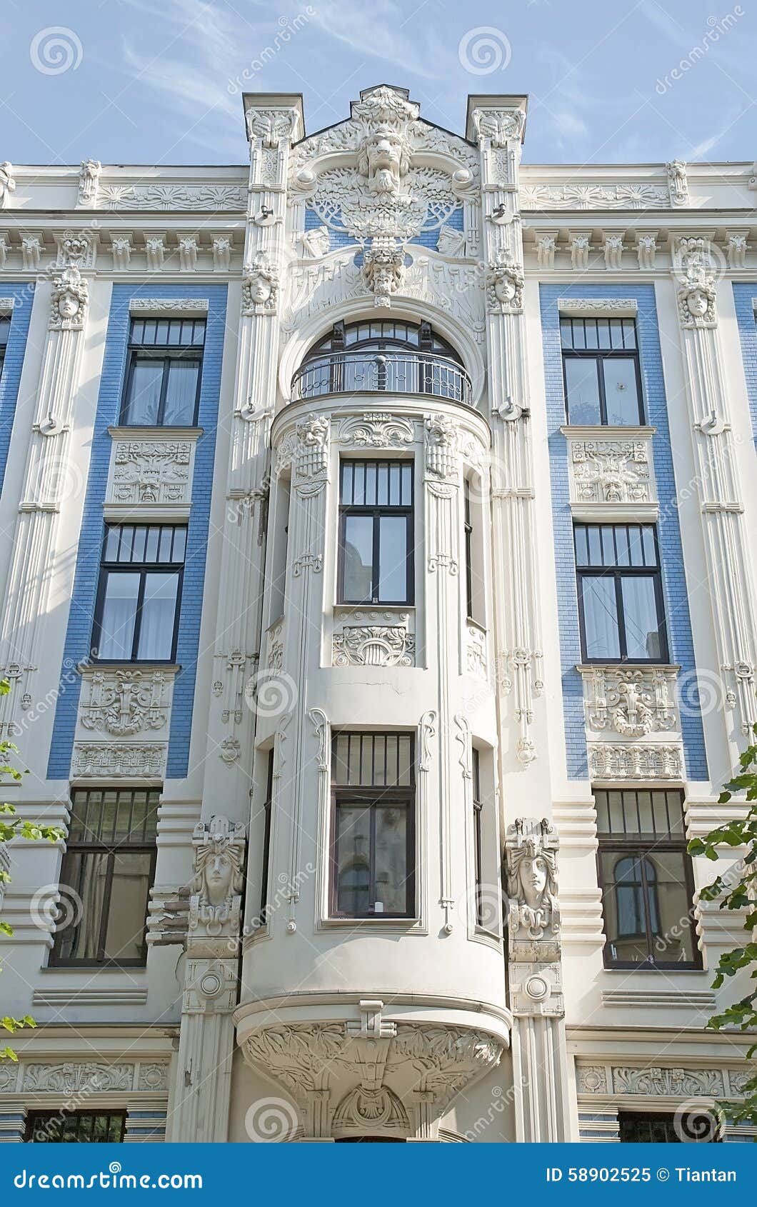 Nice blue facade stock image. Image of decoration, home - 58902525