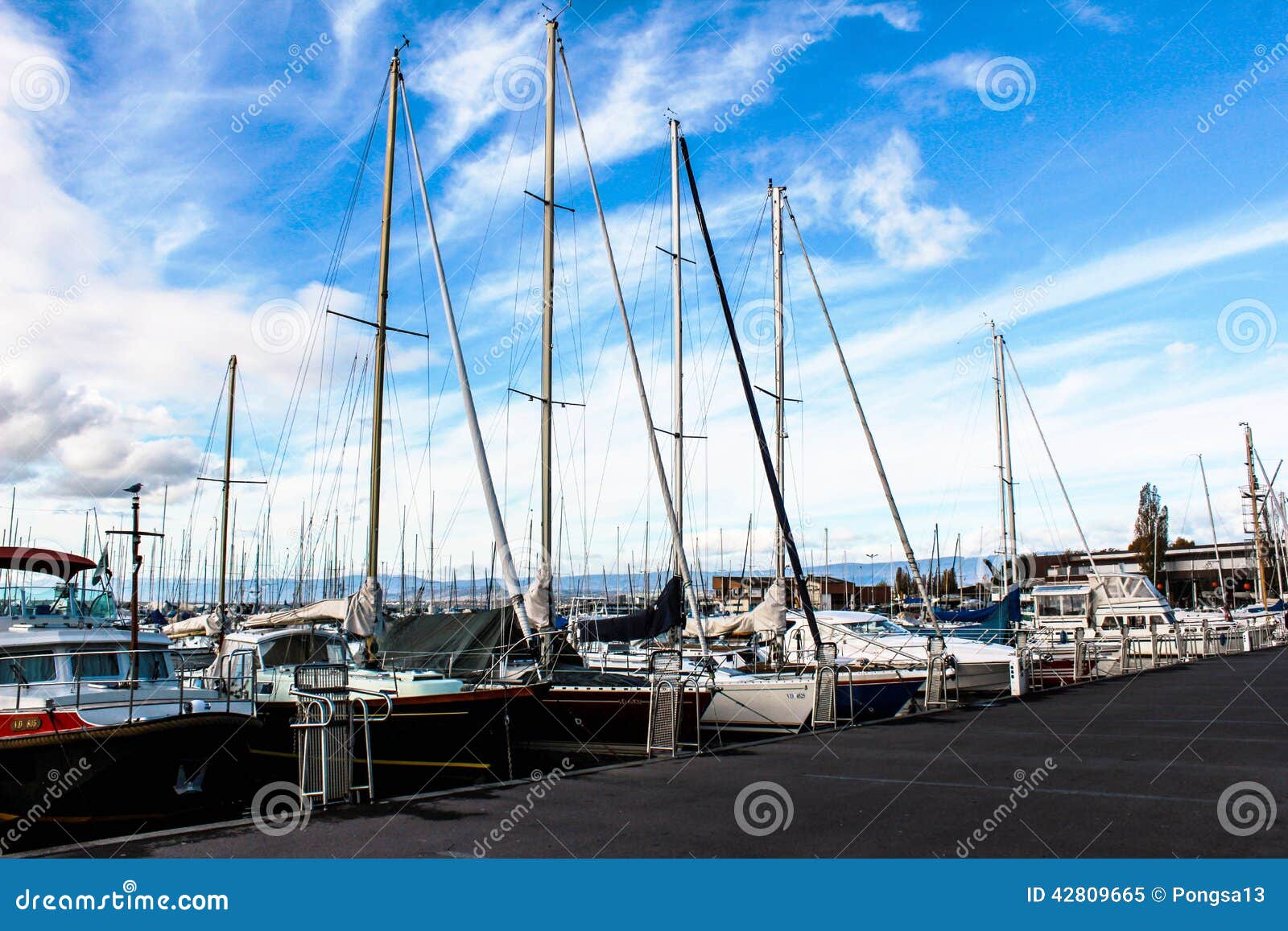 The Nice Blue sky port stock image. Image of marina, cityscape - 42809665