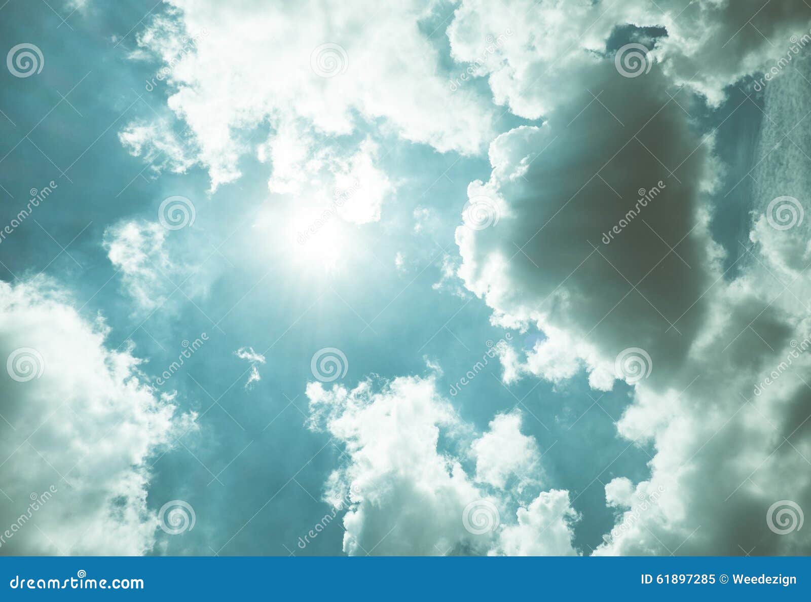 Nice Blue Sky with Sun Beam with Cloudy,Hope Ray. Stock Image - Image ...