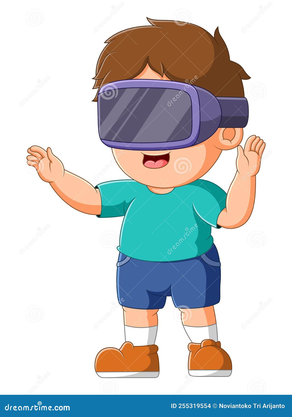 The Nice Boy is Playing Virtual Reality and Doing Something Stock ...