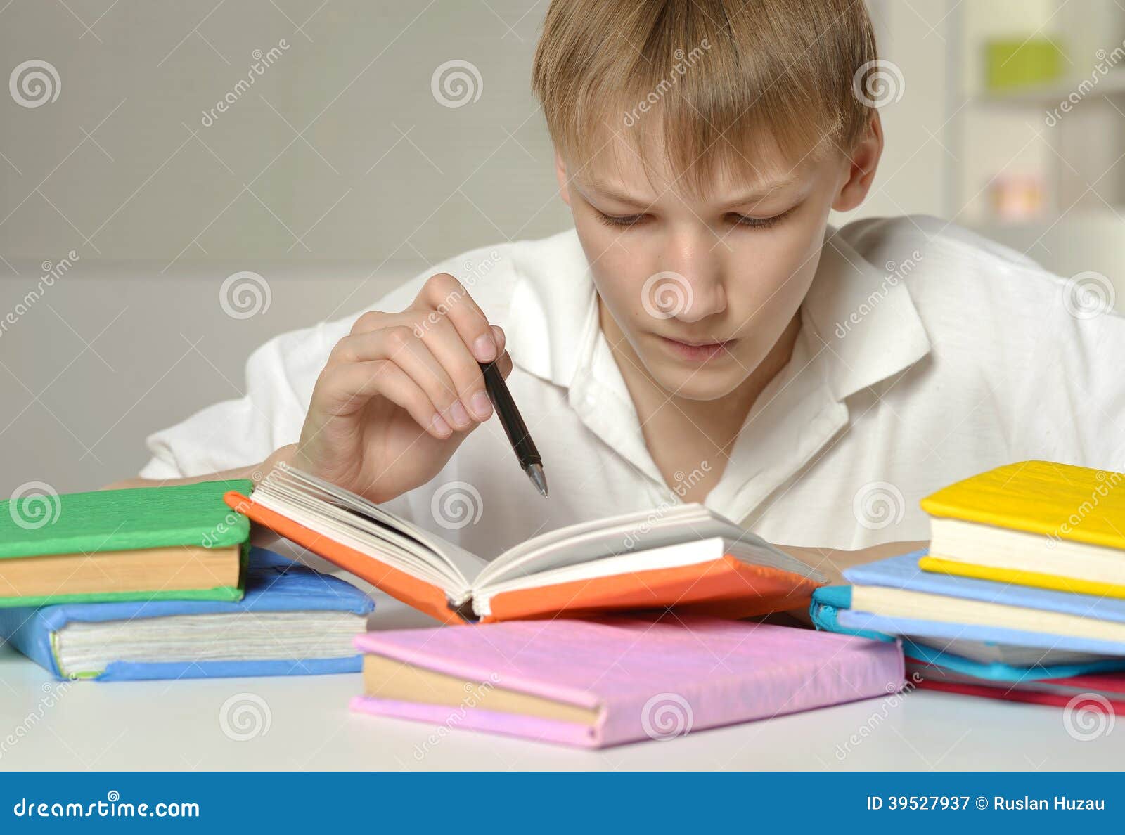 Nice boy at room stock image. Image of people, study - 39527937