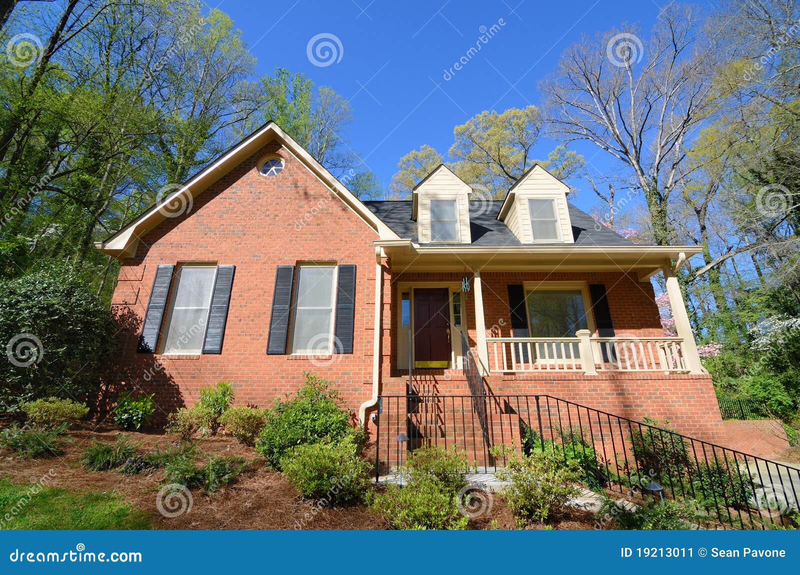 Nice Brick House stock image. Image of nice, trees, luxury - 19213011