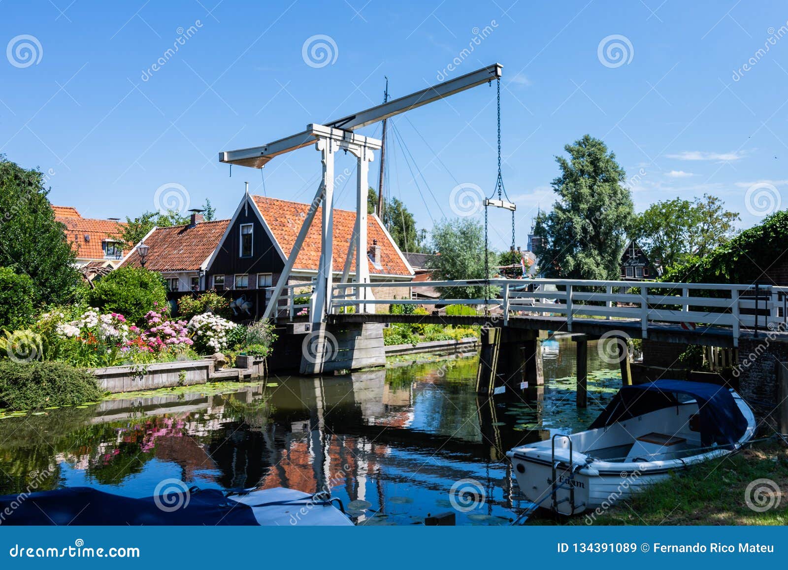Edam,Netherlands,August 2019. The Architecture Of Edam`s Houses Is A ...