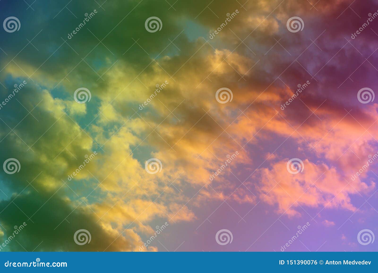 Lovely Vivid Sun Colored Clouds on the Sky for Using in Design As ...