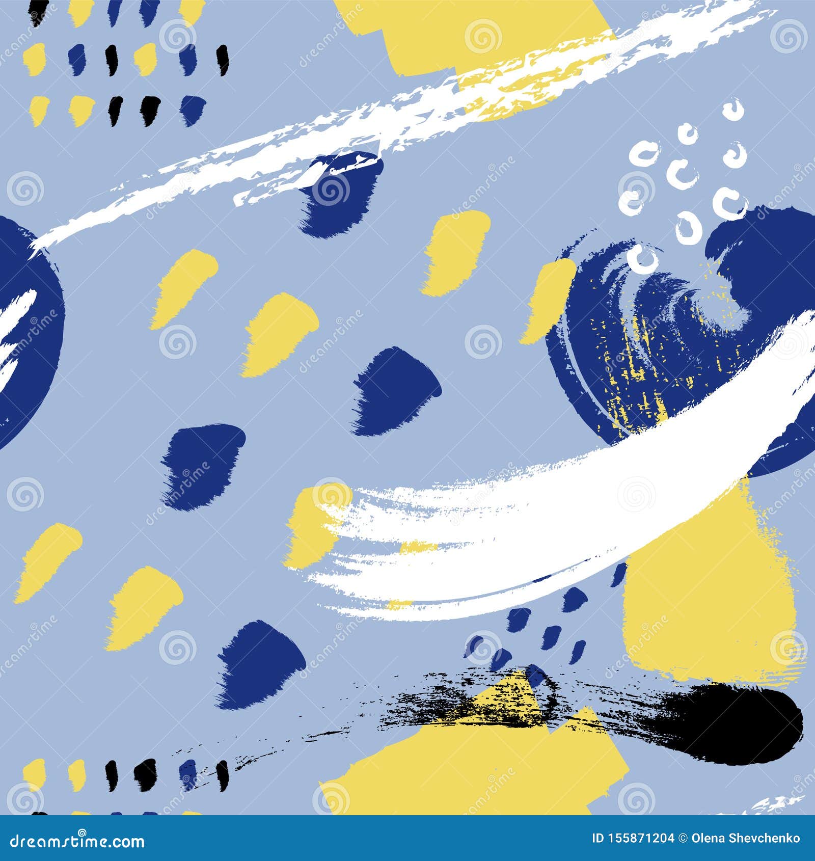 Nice Brush Stokes Seamless Pattern Vector Background. Abstract Ornament ...