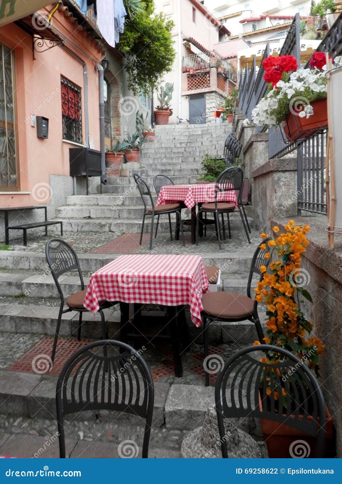 Nice Cafe in Messina, Sicily, Italy. Editorial Photography - Image of ...