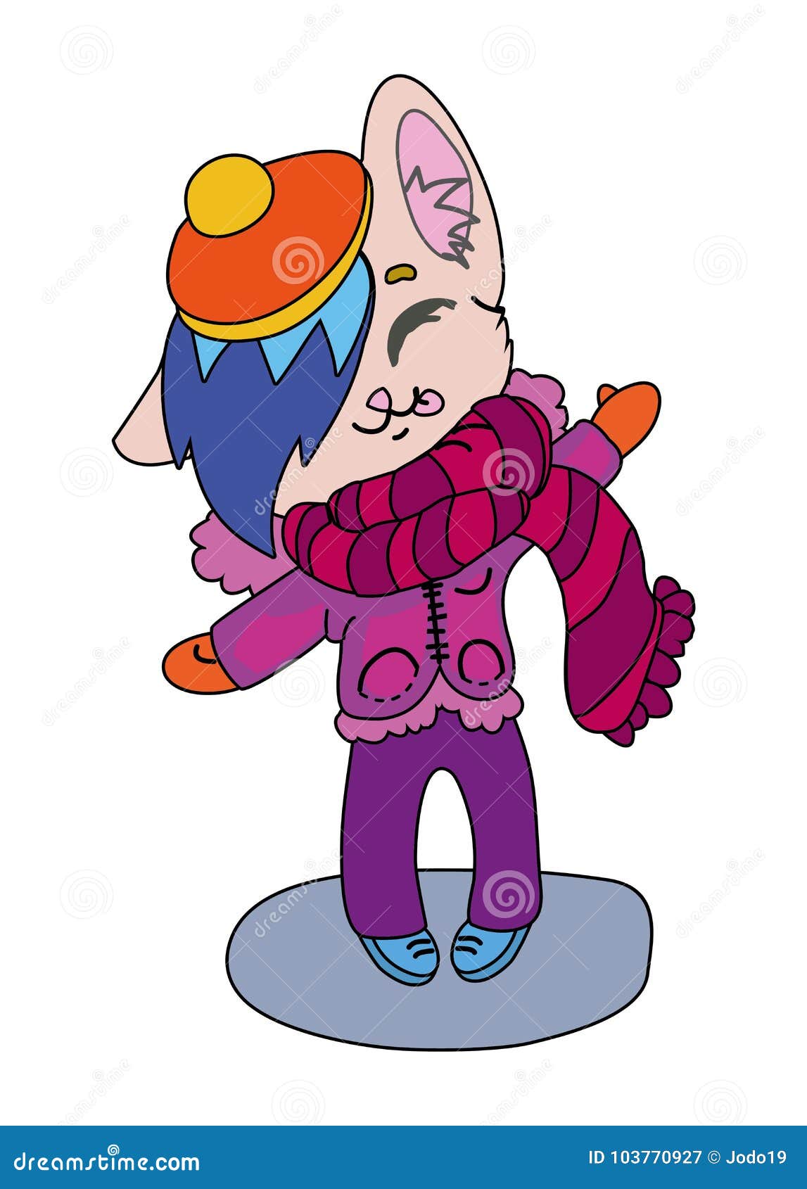 Nice cartoon cat stock vector. Illustration of colorful - 103770927