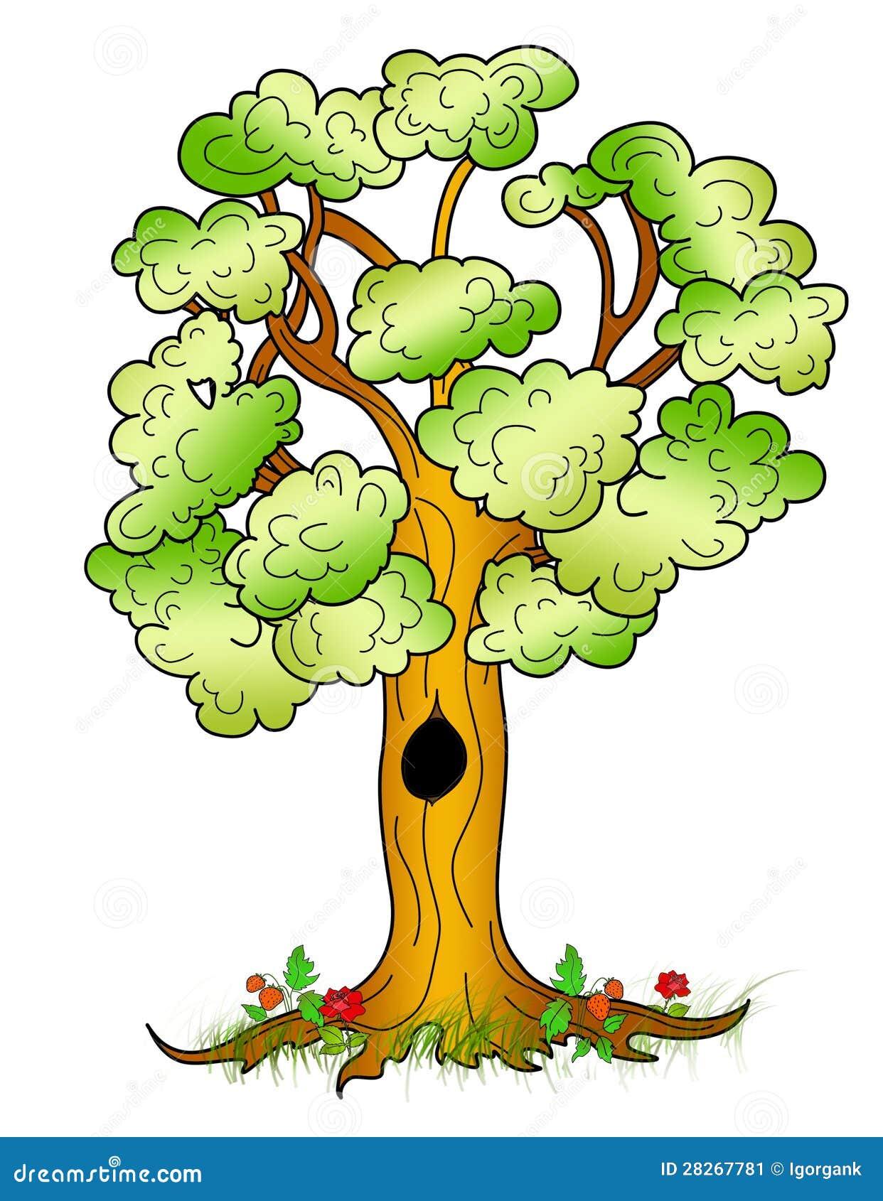 Nice Cartoon Tree Ilustration Stock Illustration - Illustration of ...